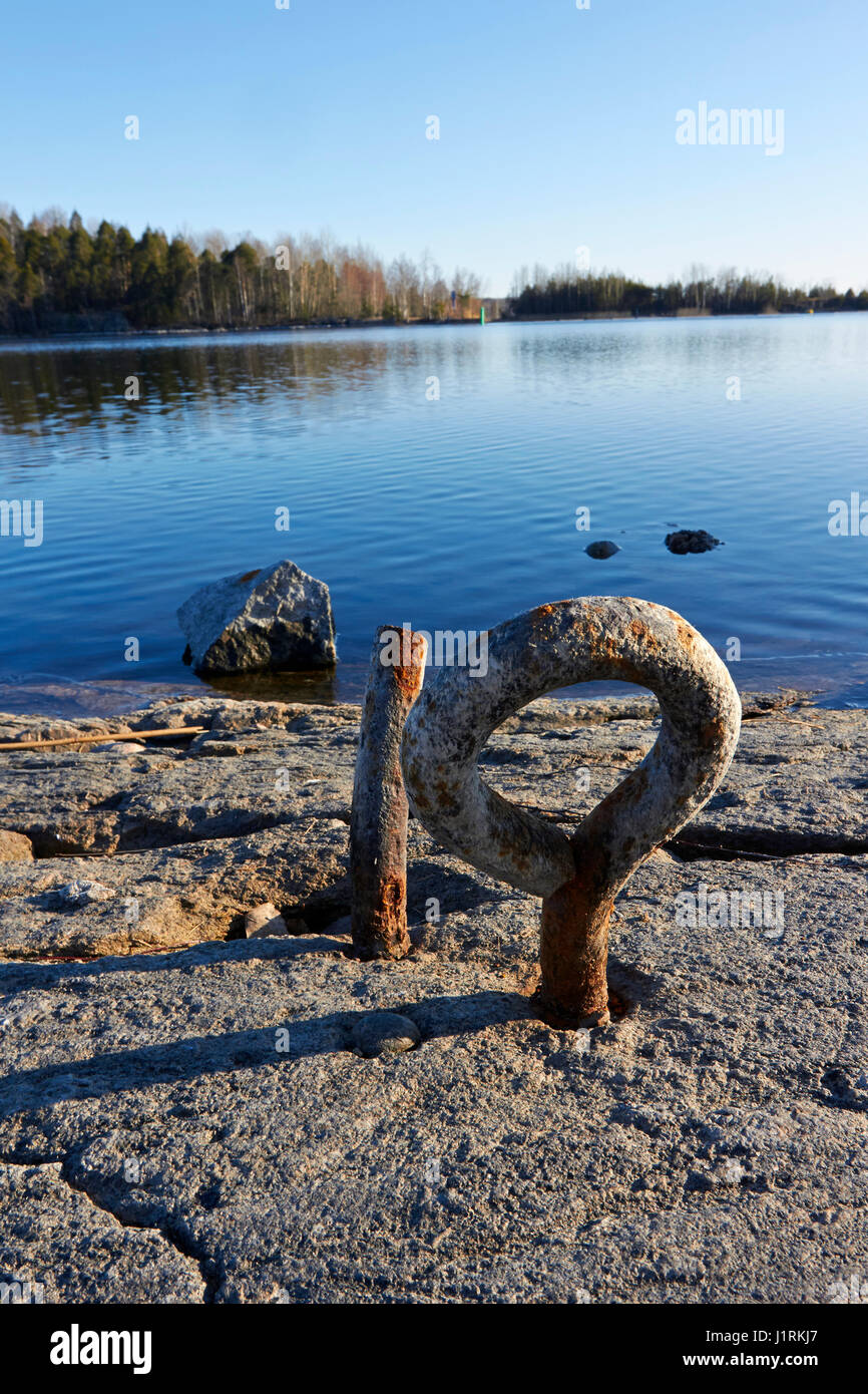 mooring ring on shore Stock Photo - Alamy