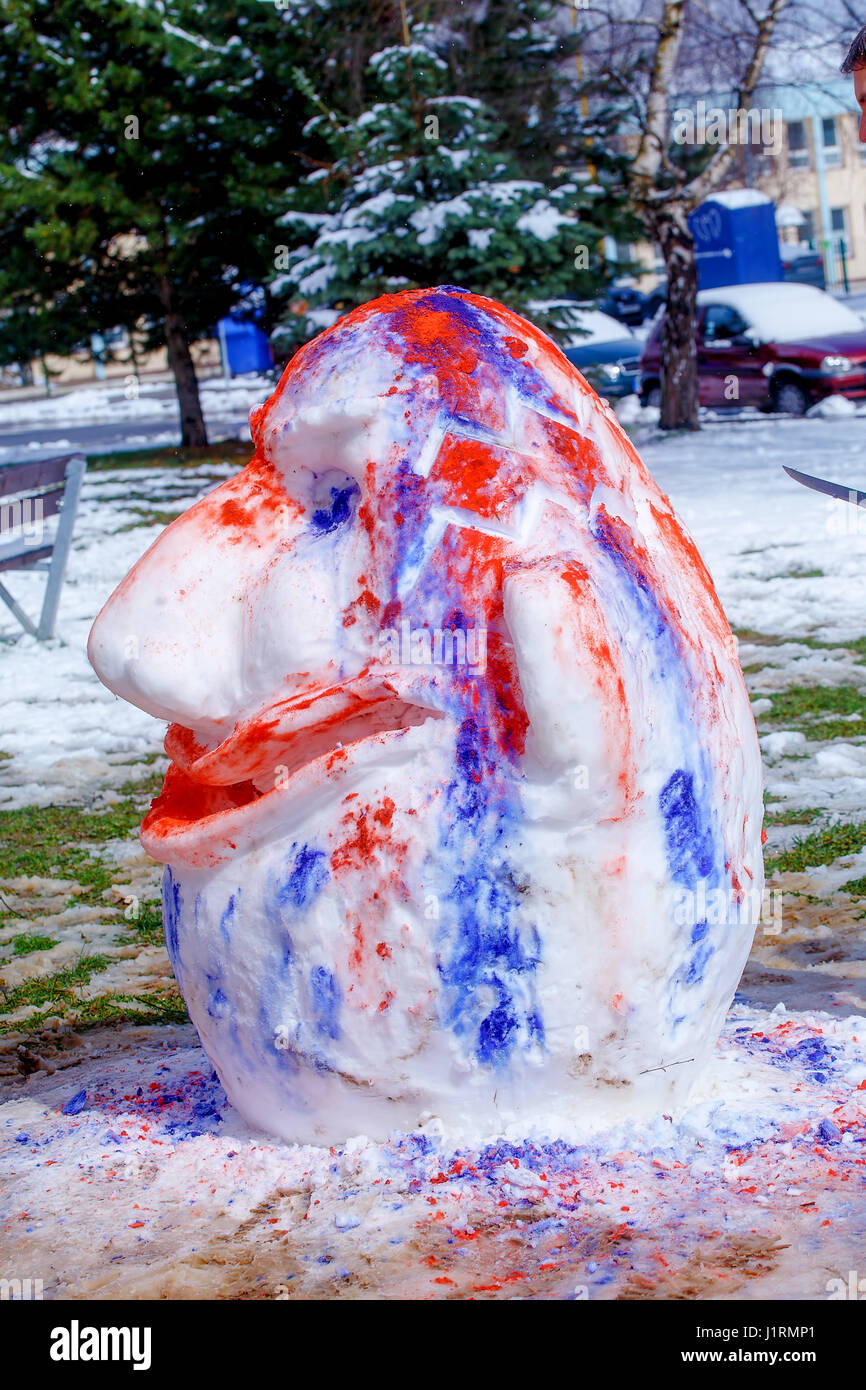 Color snow Goblin with a big smile Stock Photo - Alamy