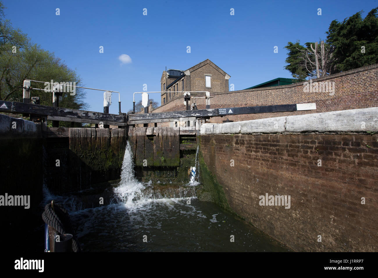 lock gates from inside Stock Photo - Alamy