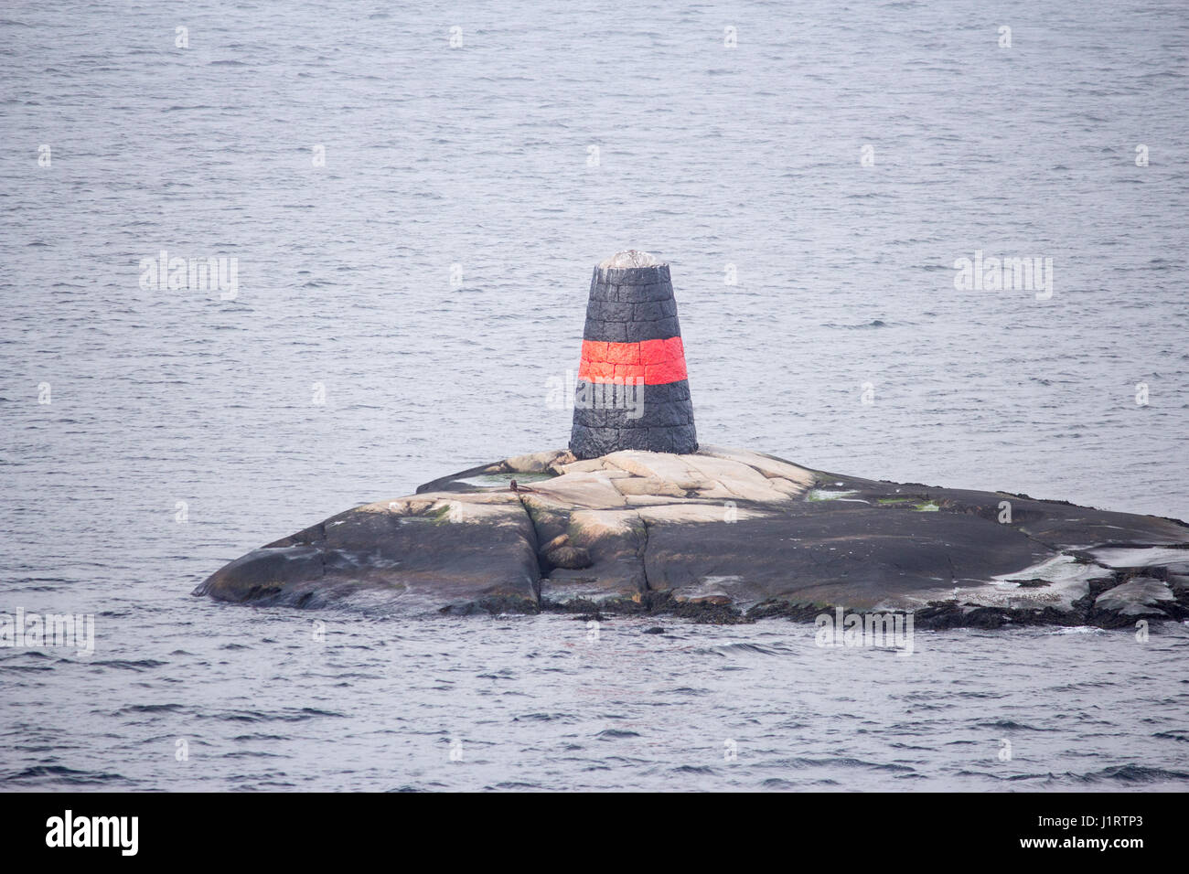Sea mark/Navigation sign. On the Swedish coast Stock Photo - Alamy