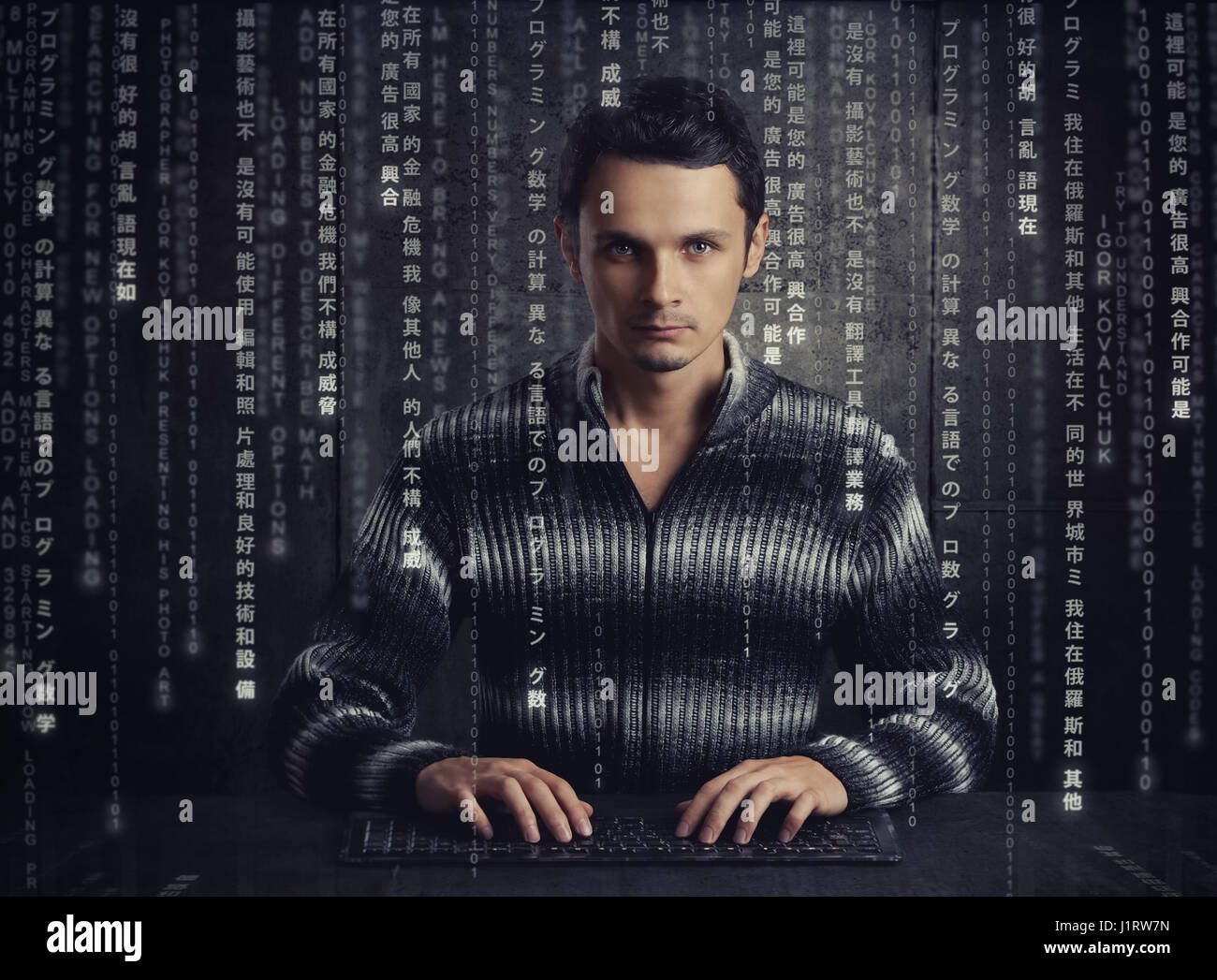 Man is typing on keyboard Stock Photo - Alamy