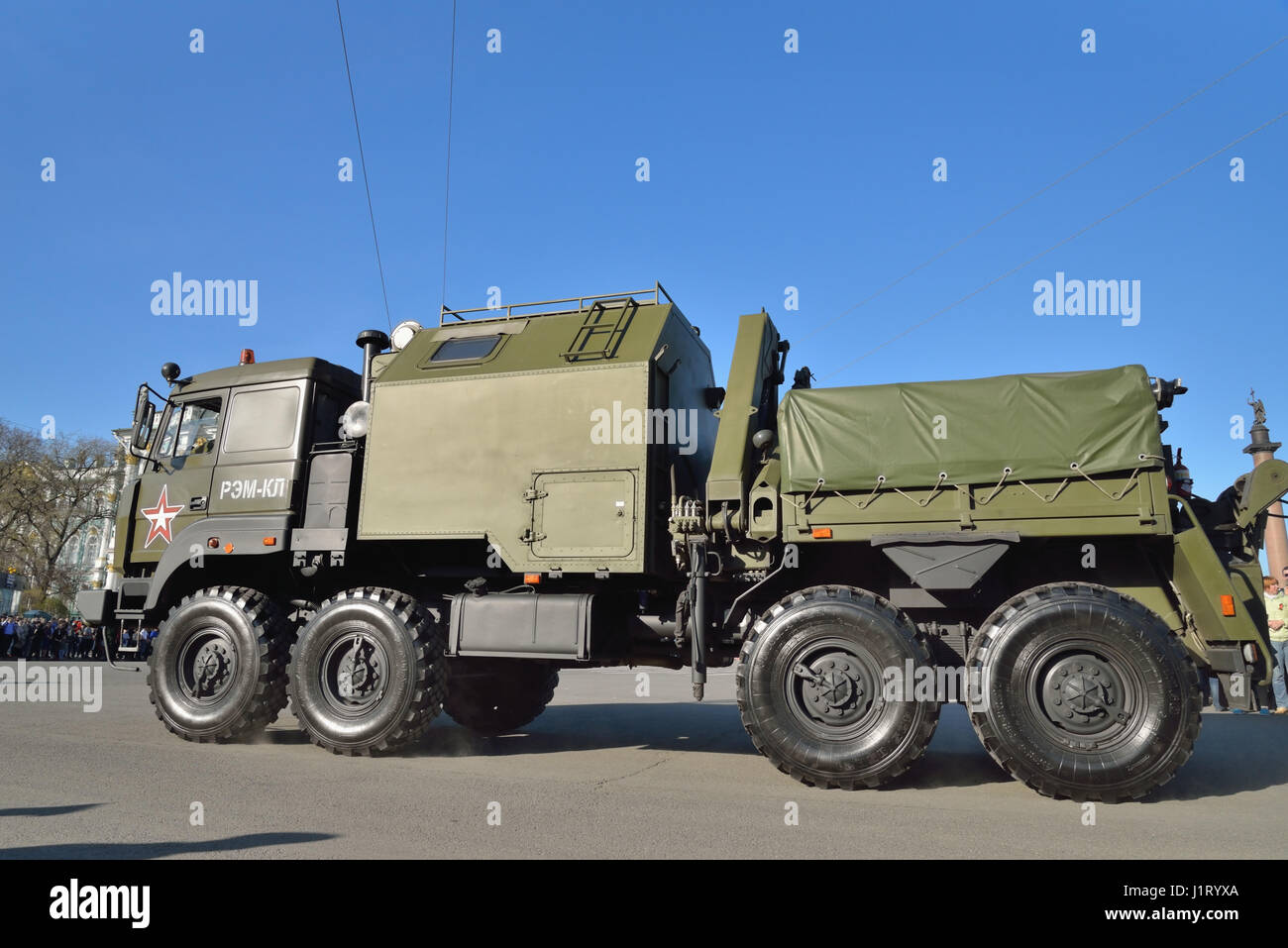 ST.PETERSBURG, RUSSIA - MAY 05, 2016: Repair and recovery vehicle REM ...