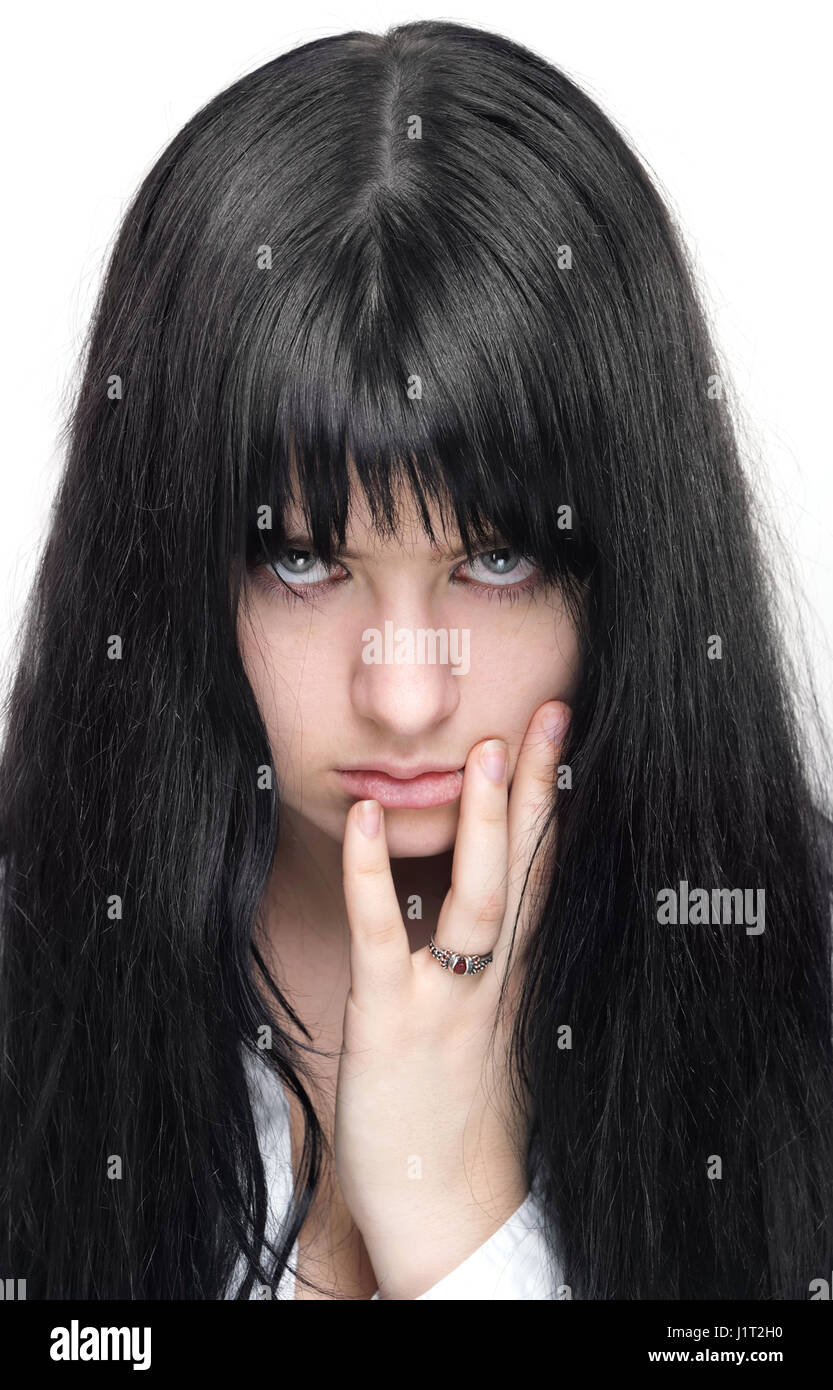 Portrait of girl isolated on white background Stock Photo - Alamy