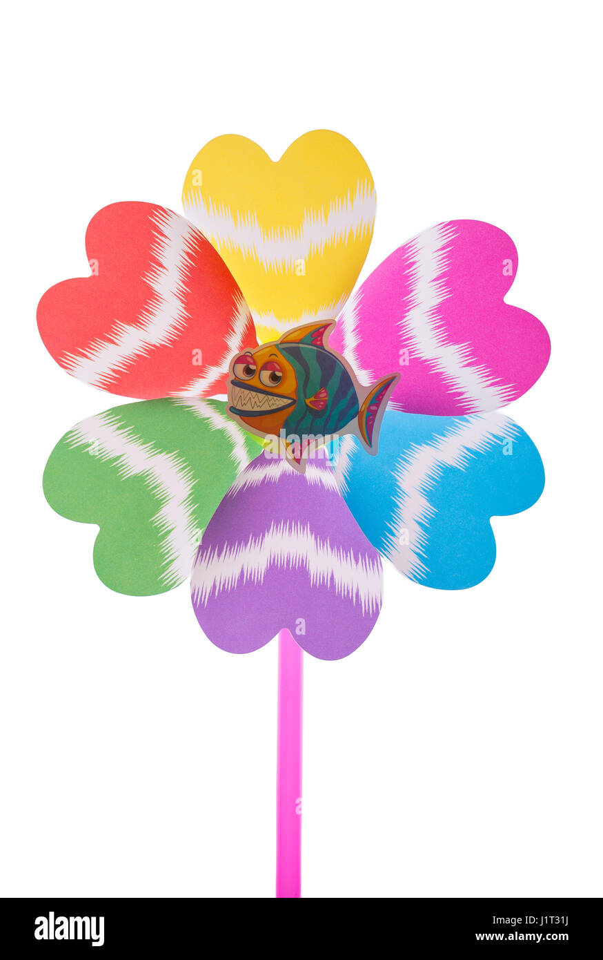 One windmill on white background Stock Photo - Alamy