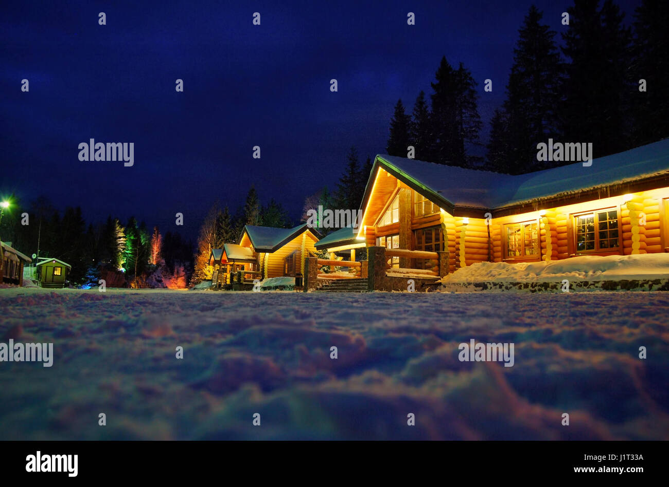 Log Cabin Night Forest High Resolution Stock Photography and Images - Alamy