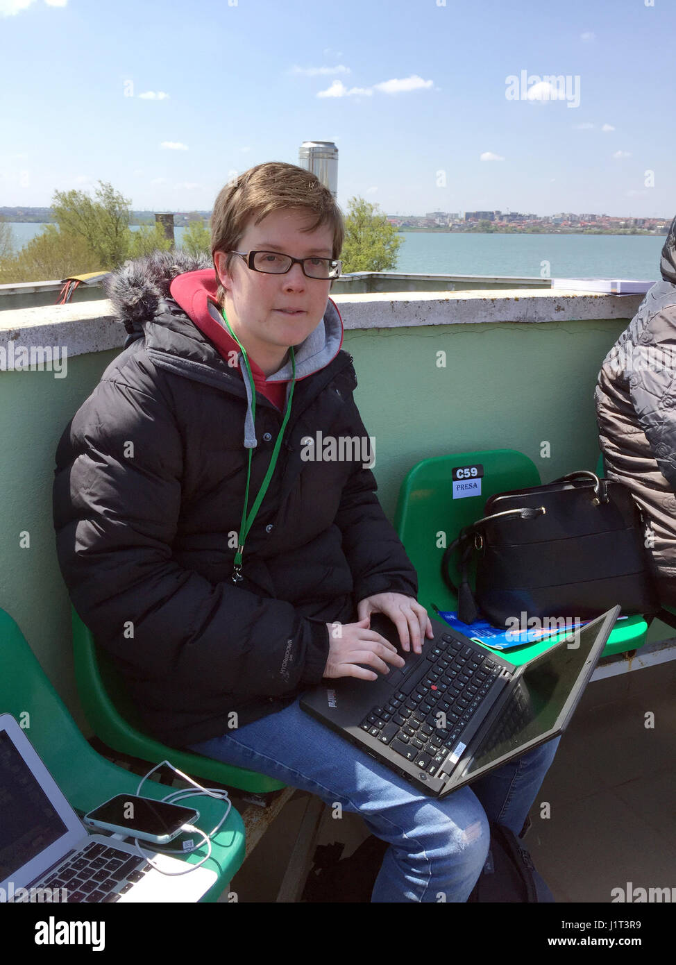 Press Association journalist Eleanor Crooks in Romania Stock Photo - Alamy