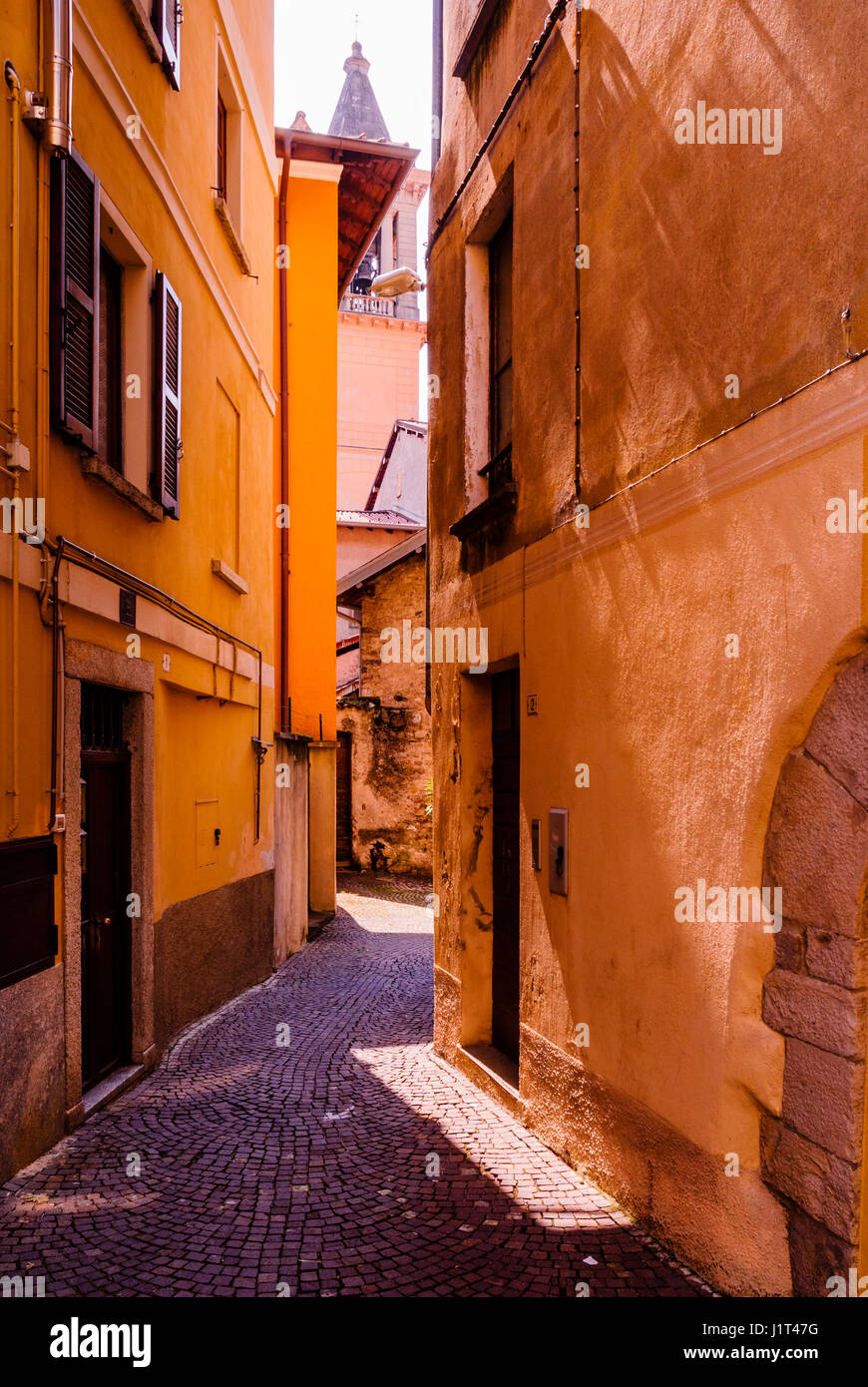 The narrow streets in Carlazzo, Italy Stock Photo - Alamy