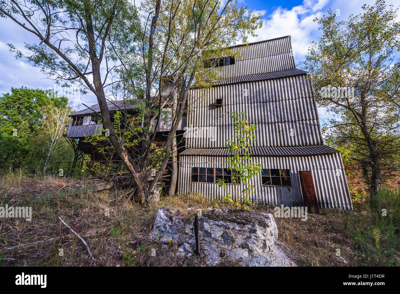Grain elevator in kolkhoz near Zymovyshche village in Chernobyl Nuclear ...