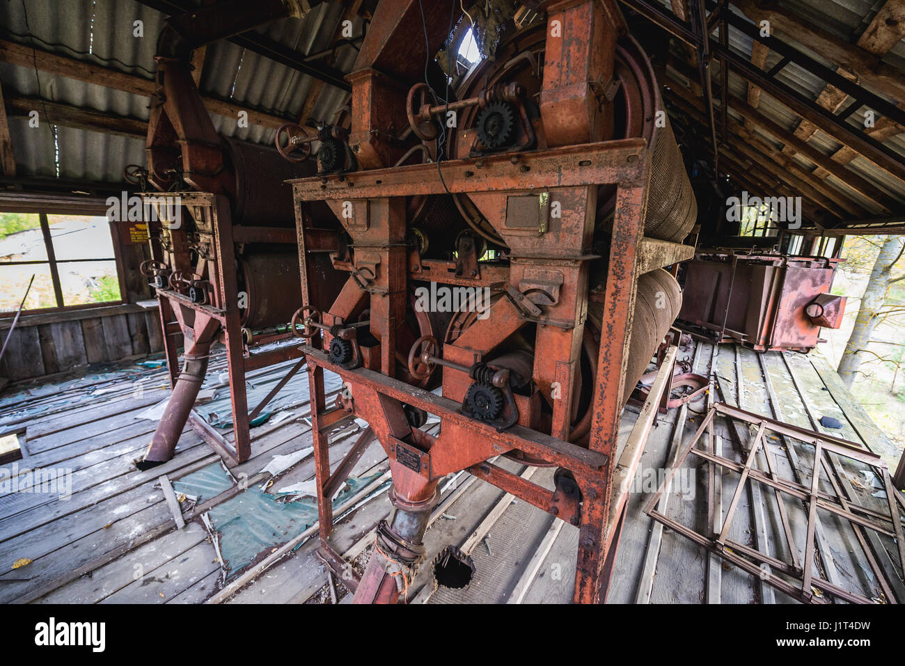 Interior of grain elevator in abandoned kolkhoz near Zymovyshche ...