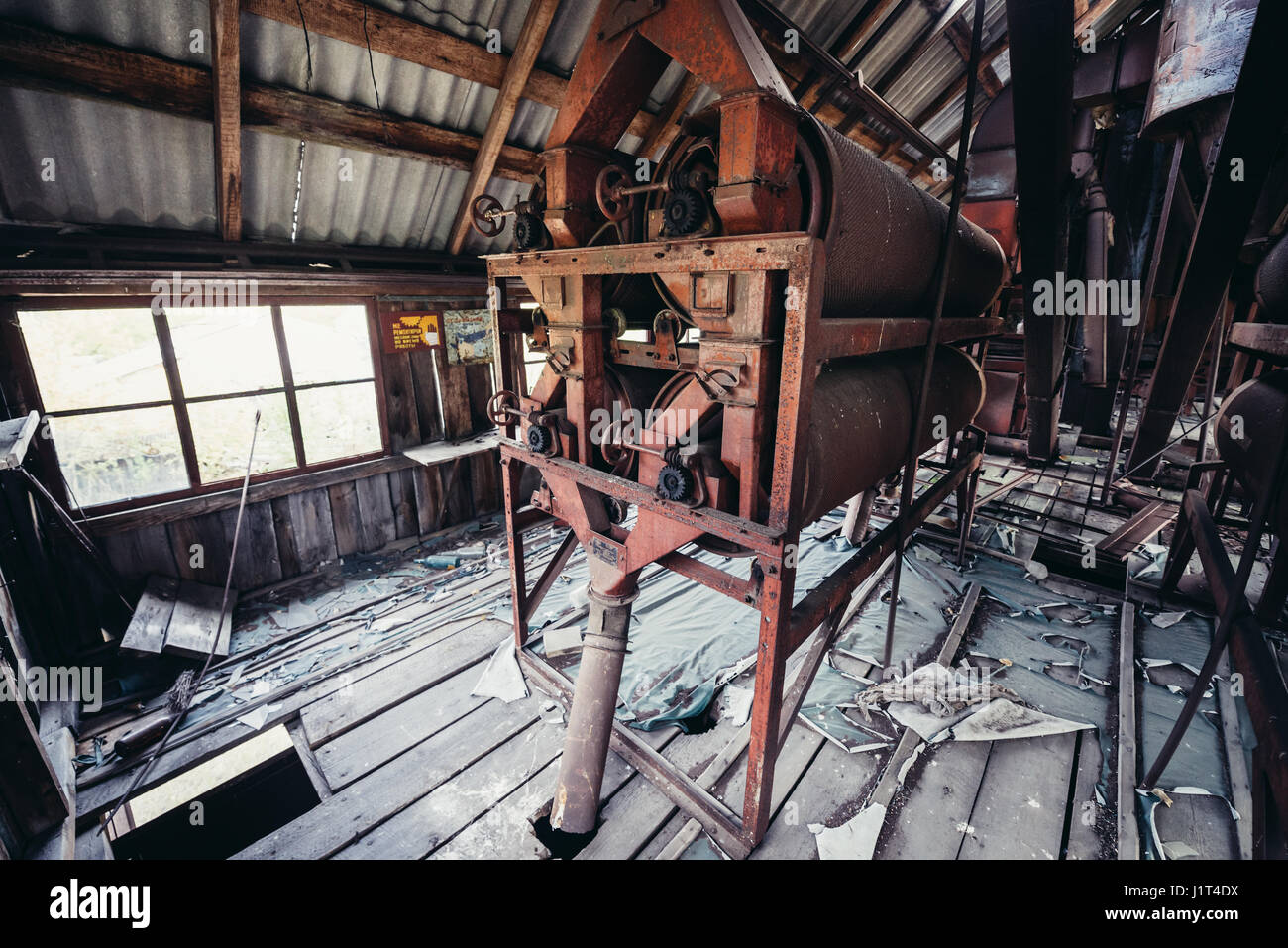 Machinery of grain elevator in abandoned kolkhoz near Zymovyshche ...
