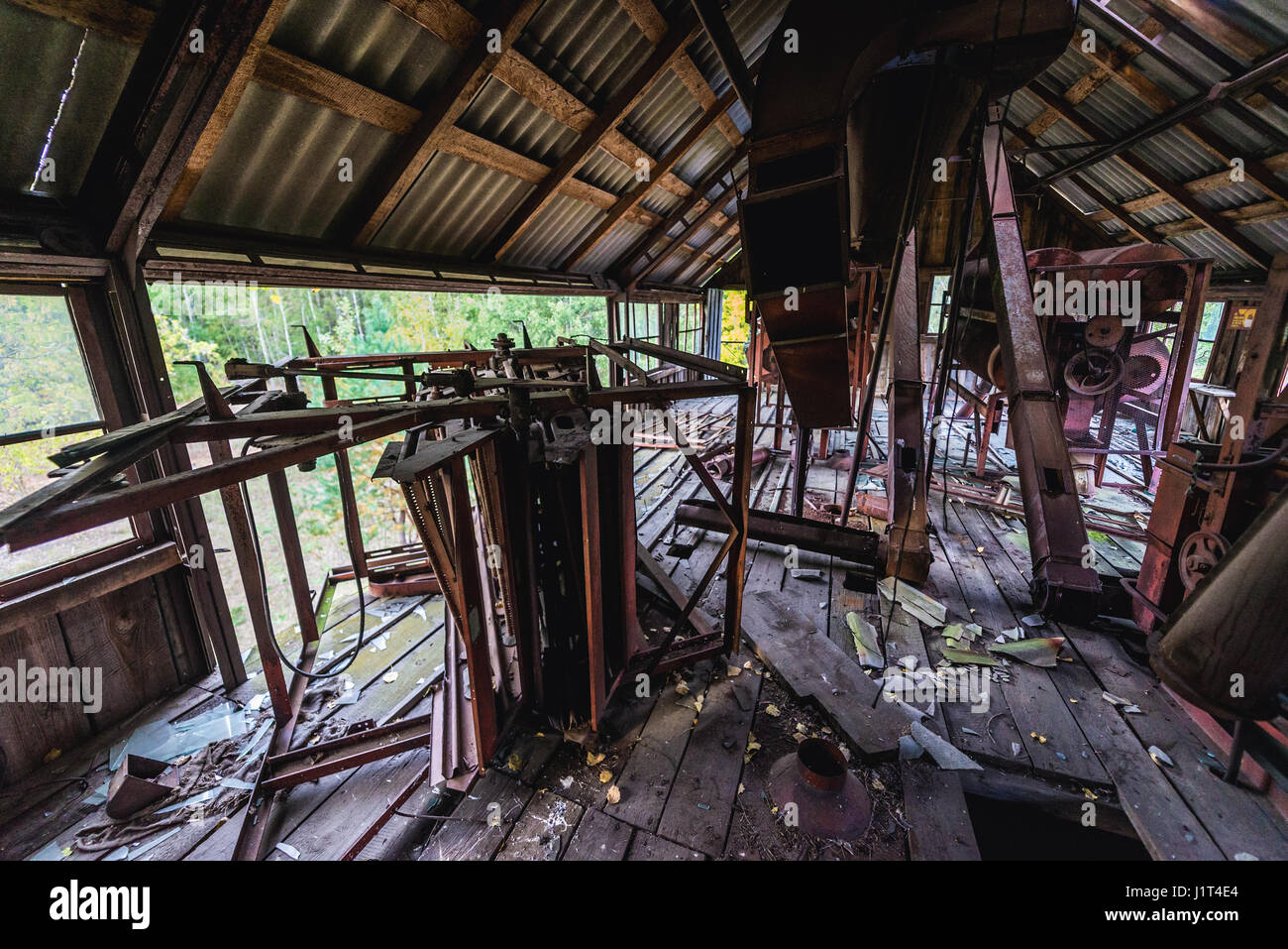 Interior of grain elevator in abandoned kolkhoz near Zymovyshche ...