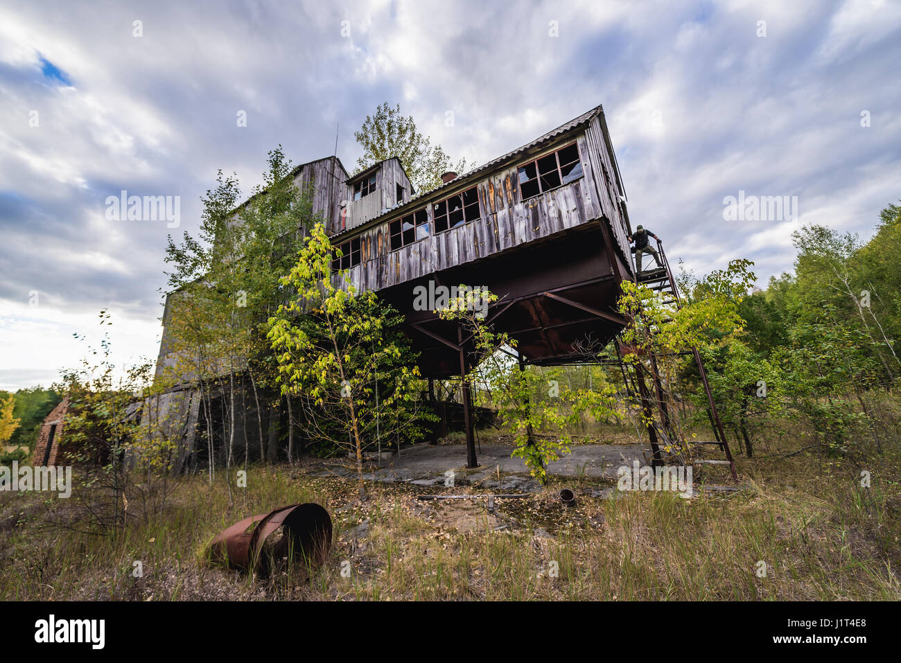 Grain elevator in kolkhoz near Zymovyshche village in Chernobyl Nuclear ...