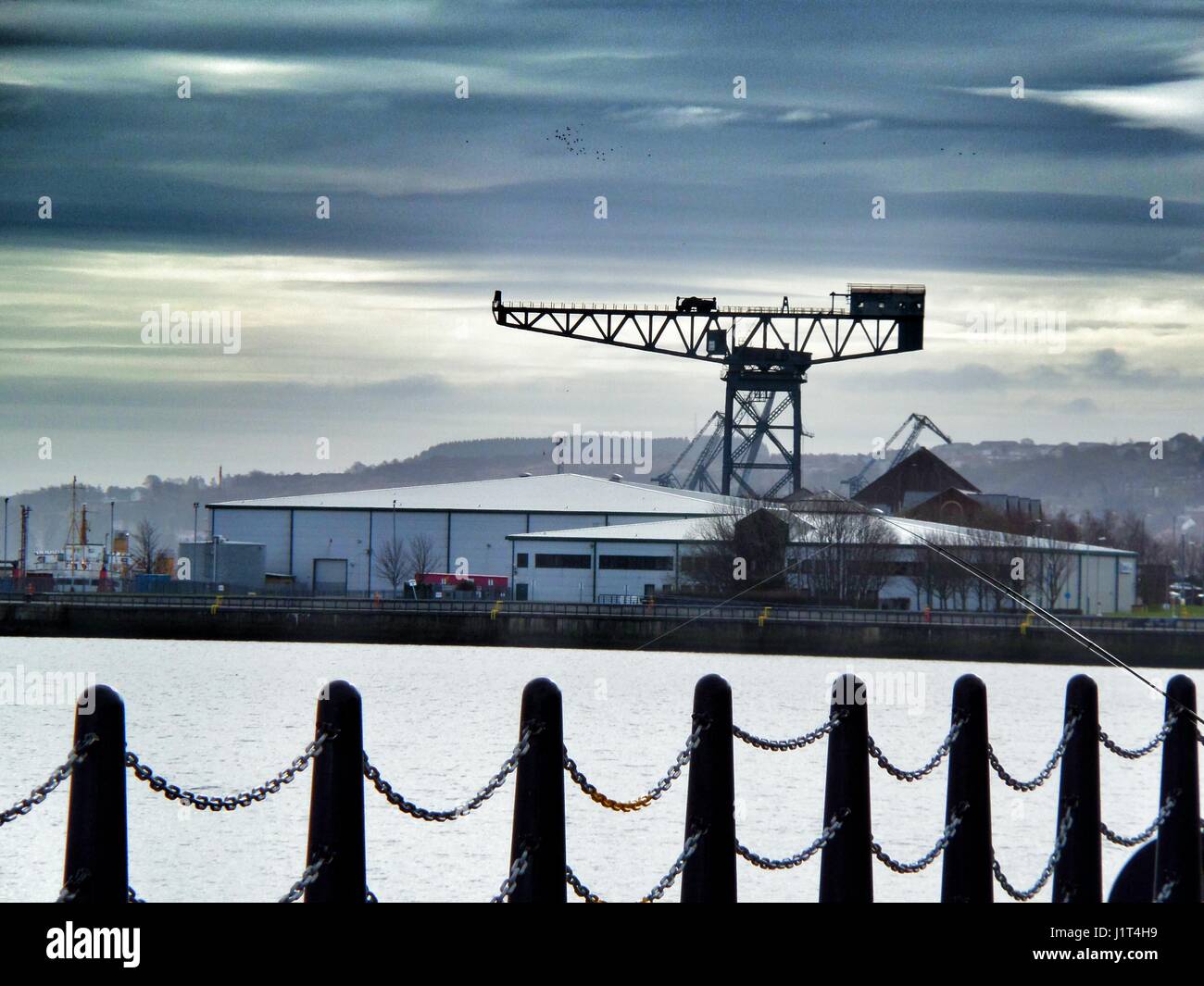 shipbuilding cranes at greenock scotland Stock Photo - Alamy