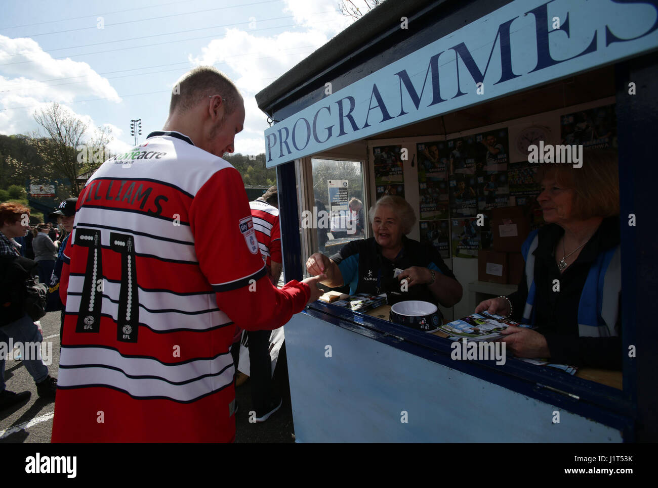 Matchday programme sellers outside stadium hi-res stock photography and ...