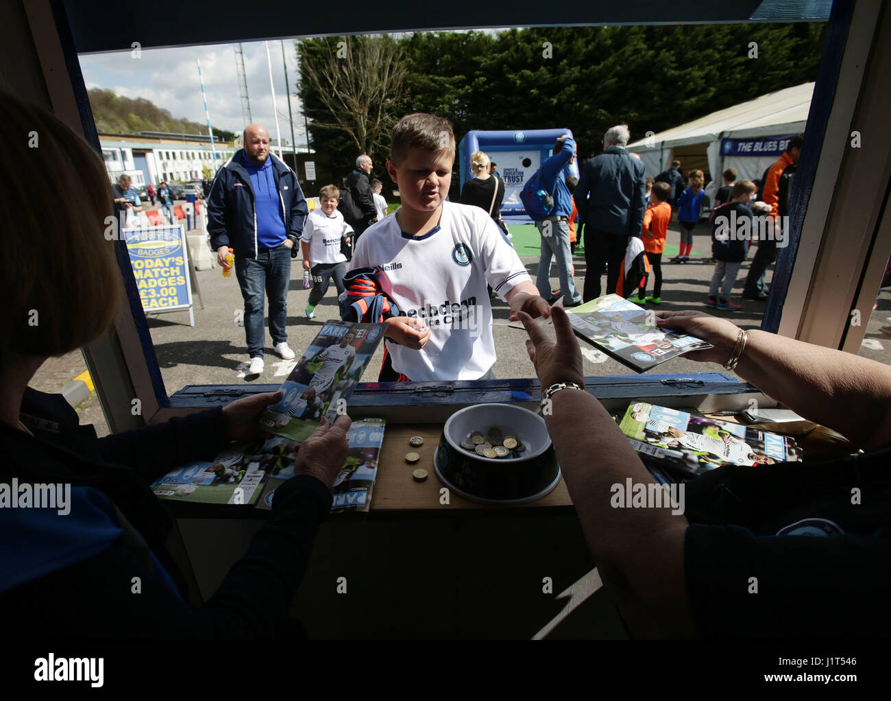 Matchday programme sellers outside stadium hi-res stock photography and ...