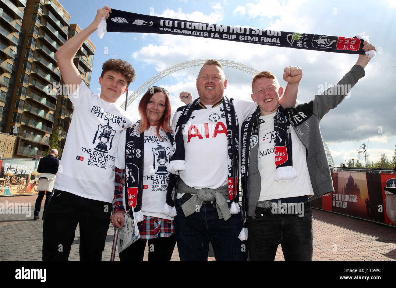 Tottenham Hotspur supporters on wembley way before the Emirates FA Cup ...