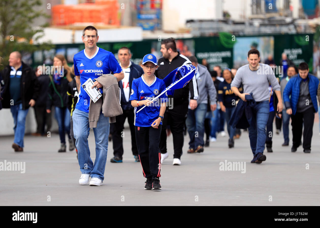 Chelsea fans arrive at the ground ahead of the Emirates FA Cup, Semi ...