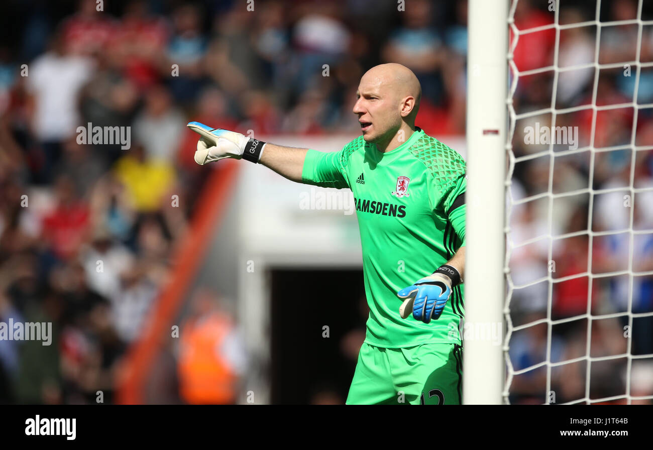 Middlesbrough goalkeeper Brad Guzan during the Premier League match at ...