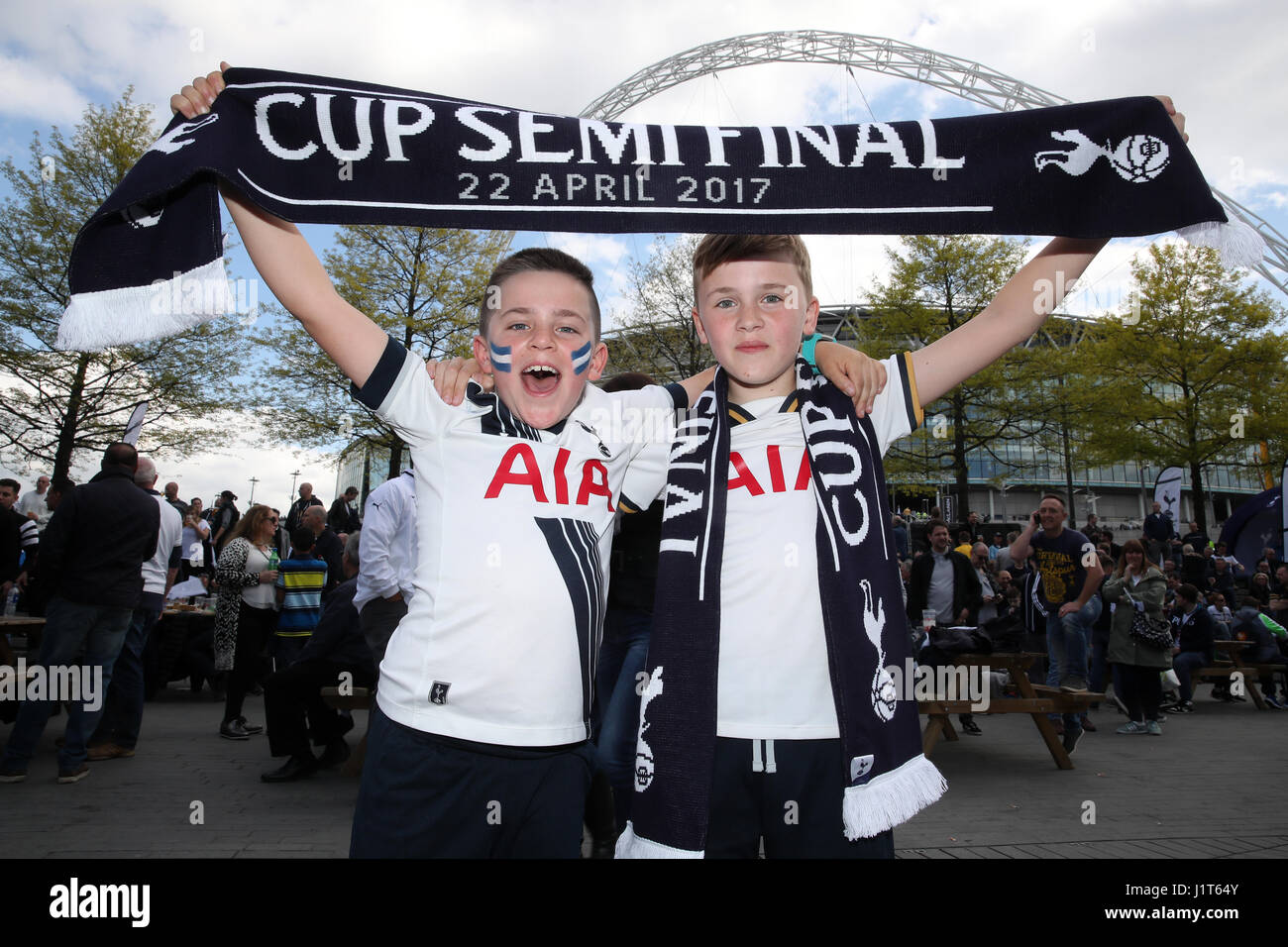 Tottenham Hotspur supporters on wembley way before the Emirates FA Cup ...