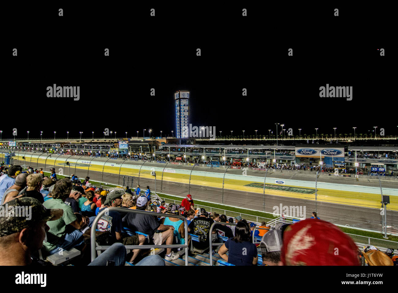 NASCAR race at Miami Homestead Speedway fan view Stock Photo - Alamy