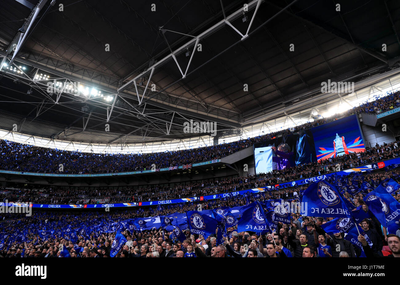 Chelsea fans in the stands during the Emirates FA Cup, Semi Final match ...