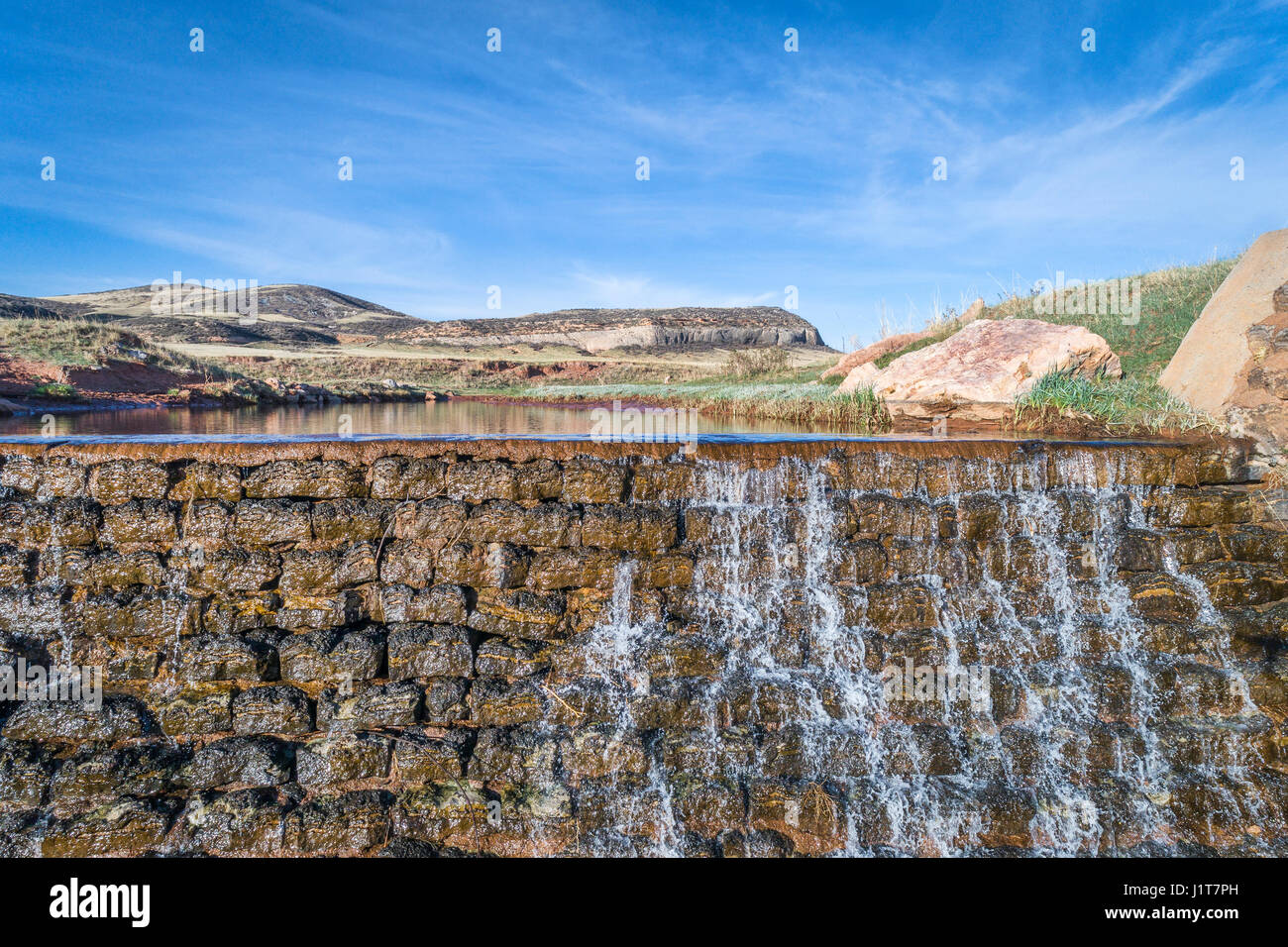 Aerial small dam river in hi-res stock photography and images - Alamy