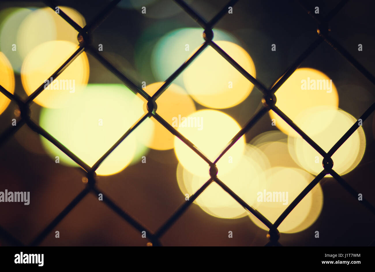Lights city through mesh hi-res stock photography and images - Alamy