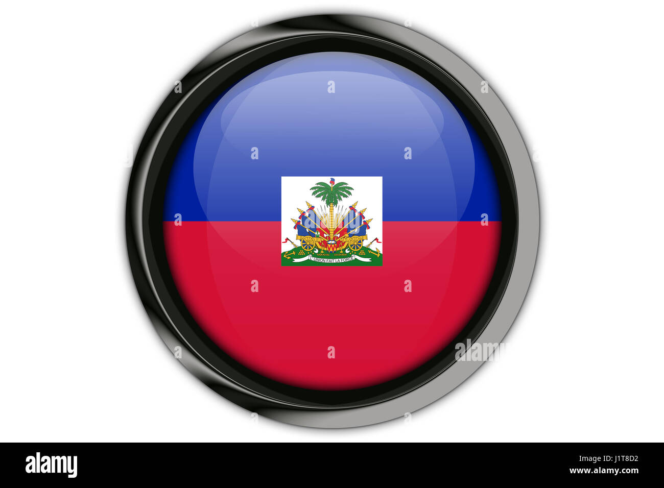 Haiti flag in the button pin Isolated on White Background Stock Photo ...