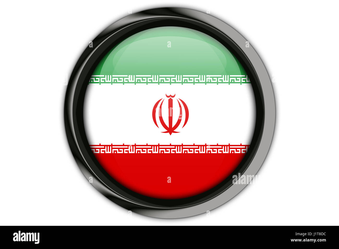 Iran flag in the button pin Isolated on White Background Stock Photo ...