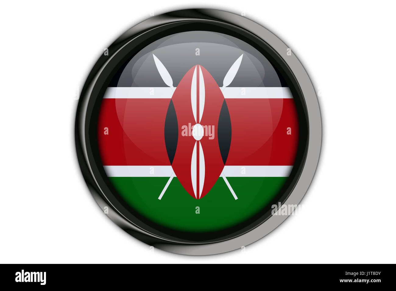 Kenya flag in the button pin Isolated on White Background Stock Photo ...