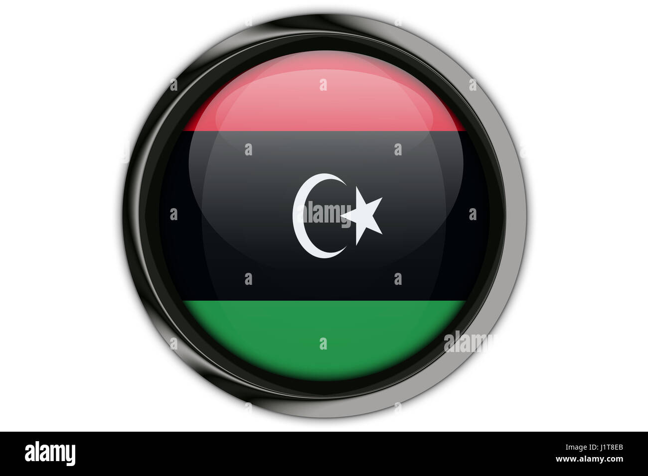 Libya flag in the button pin Isolated on White Background Stock Photo ...