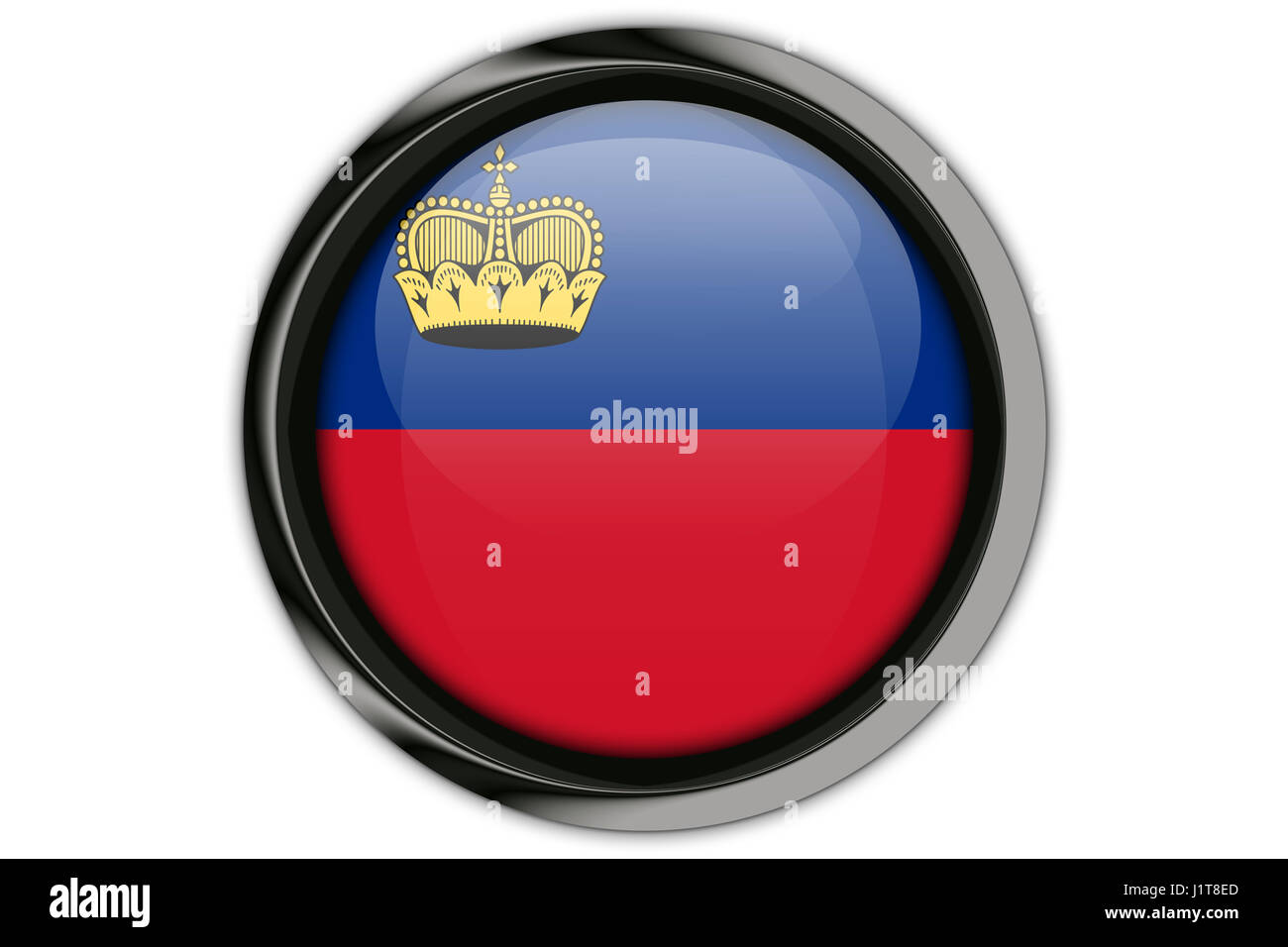 Liechtenstein flag in the button pin Isolated on White Background Stock ...