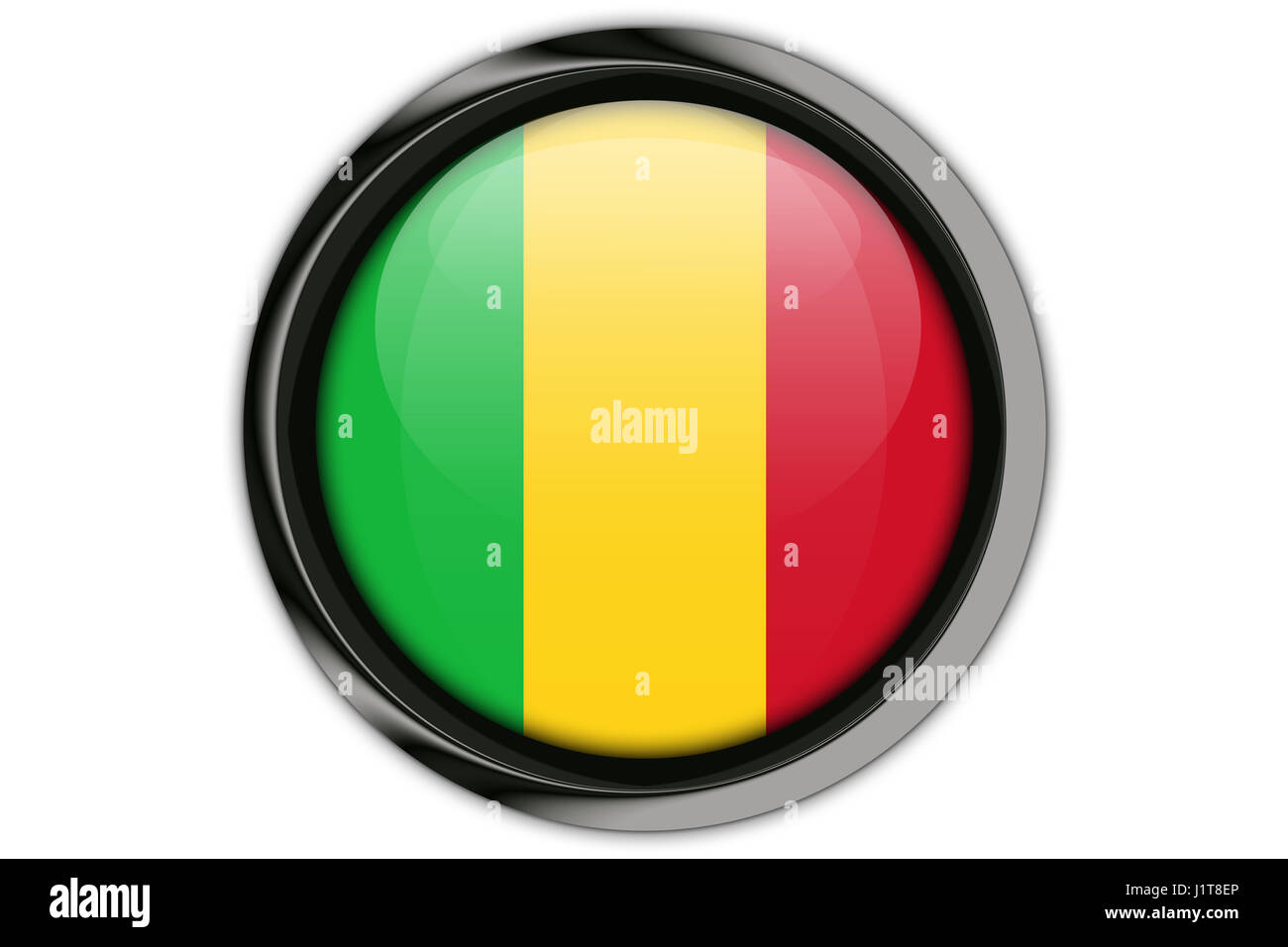 Mali flag in the button pin Isolated on White Background Stock Photo ...