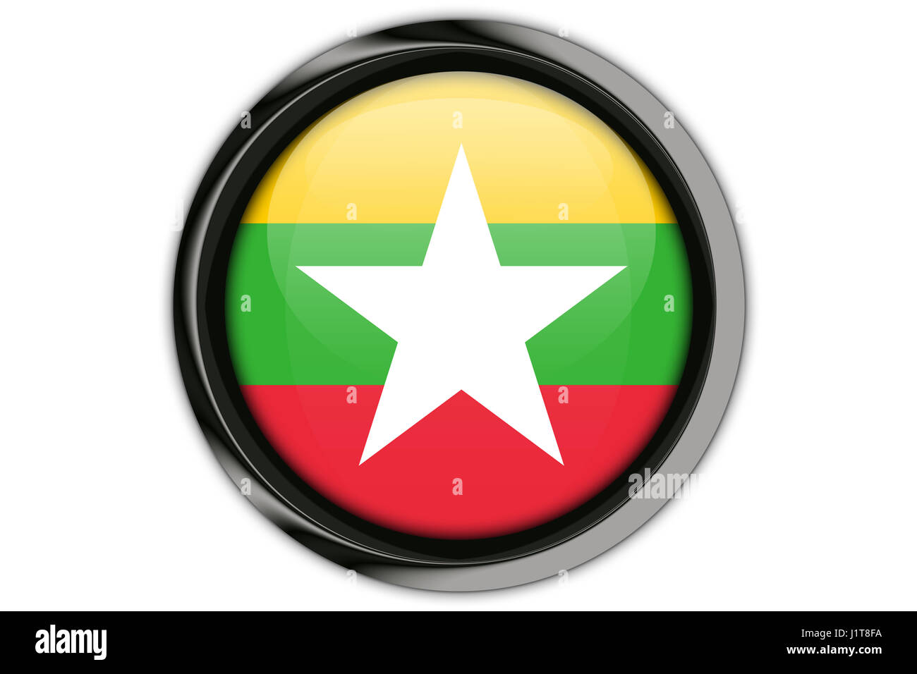 Myanmar flag in the button pin Isolated on White Background Stock Photo ...