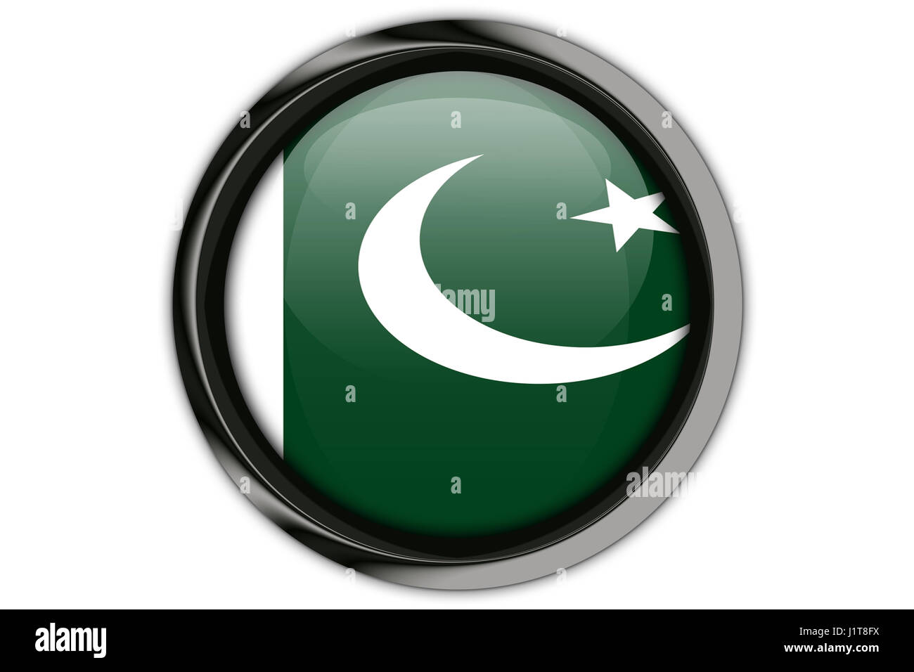 Pakistan flag in the button pin Isolated on White Background Stock ...