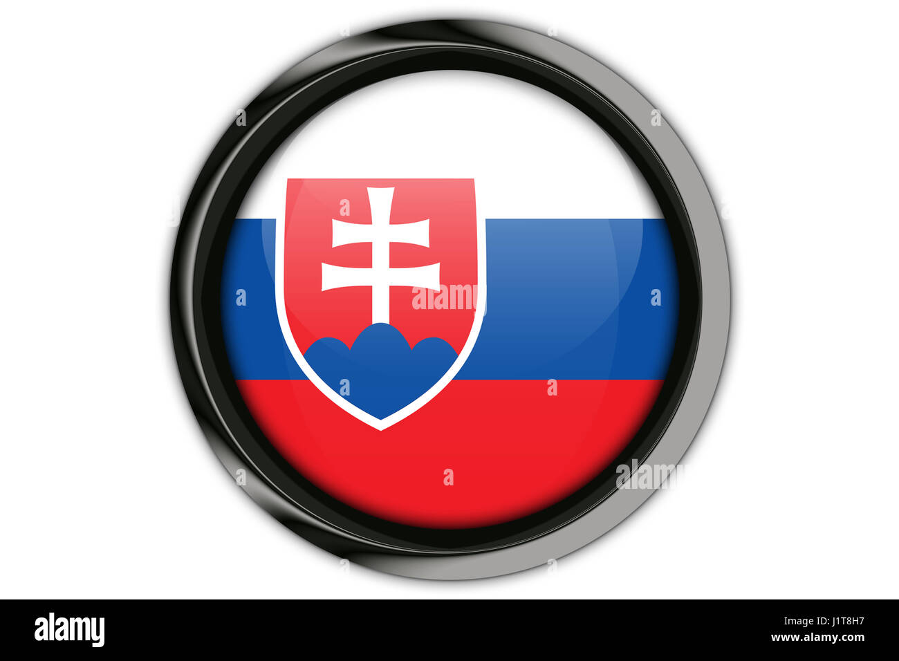 Slovakia flag in the button pin Isolated on White Background Stock ...