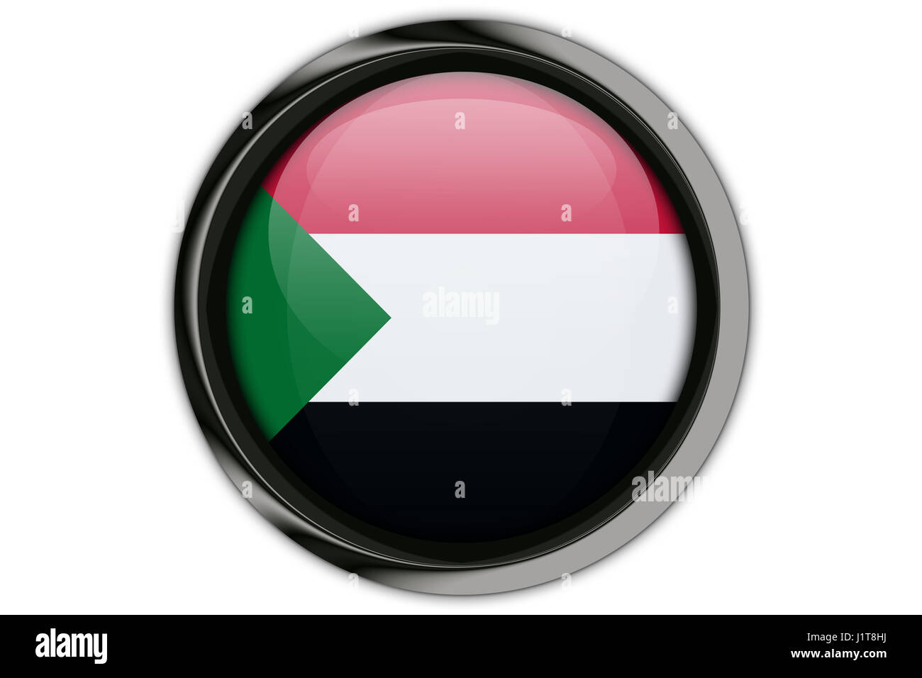Sudan flag in the button pin Isolated on White Background Stock Photo ...