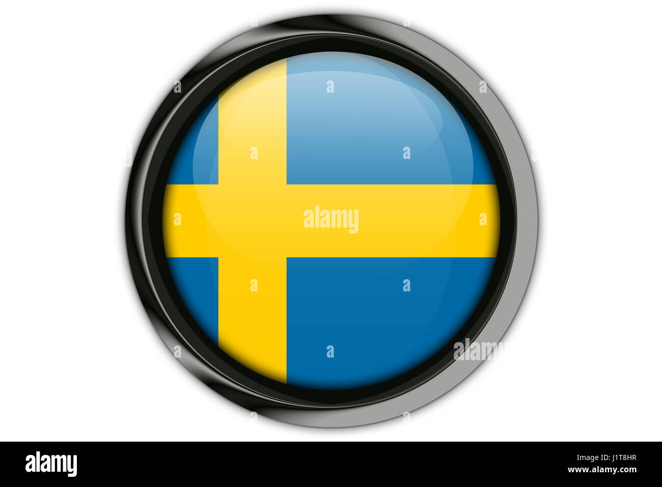 Sweden flag in the button pin Isolated on White Background Stock Photo ...