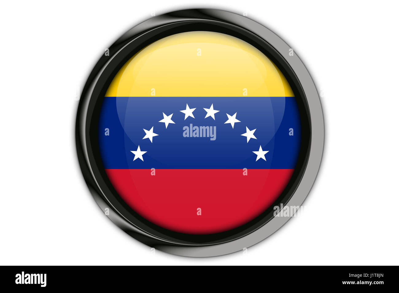 Venezuela flag in the button pin Isolated on White Background Stock ...