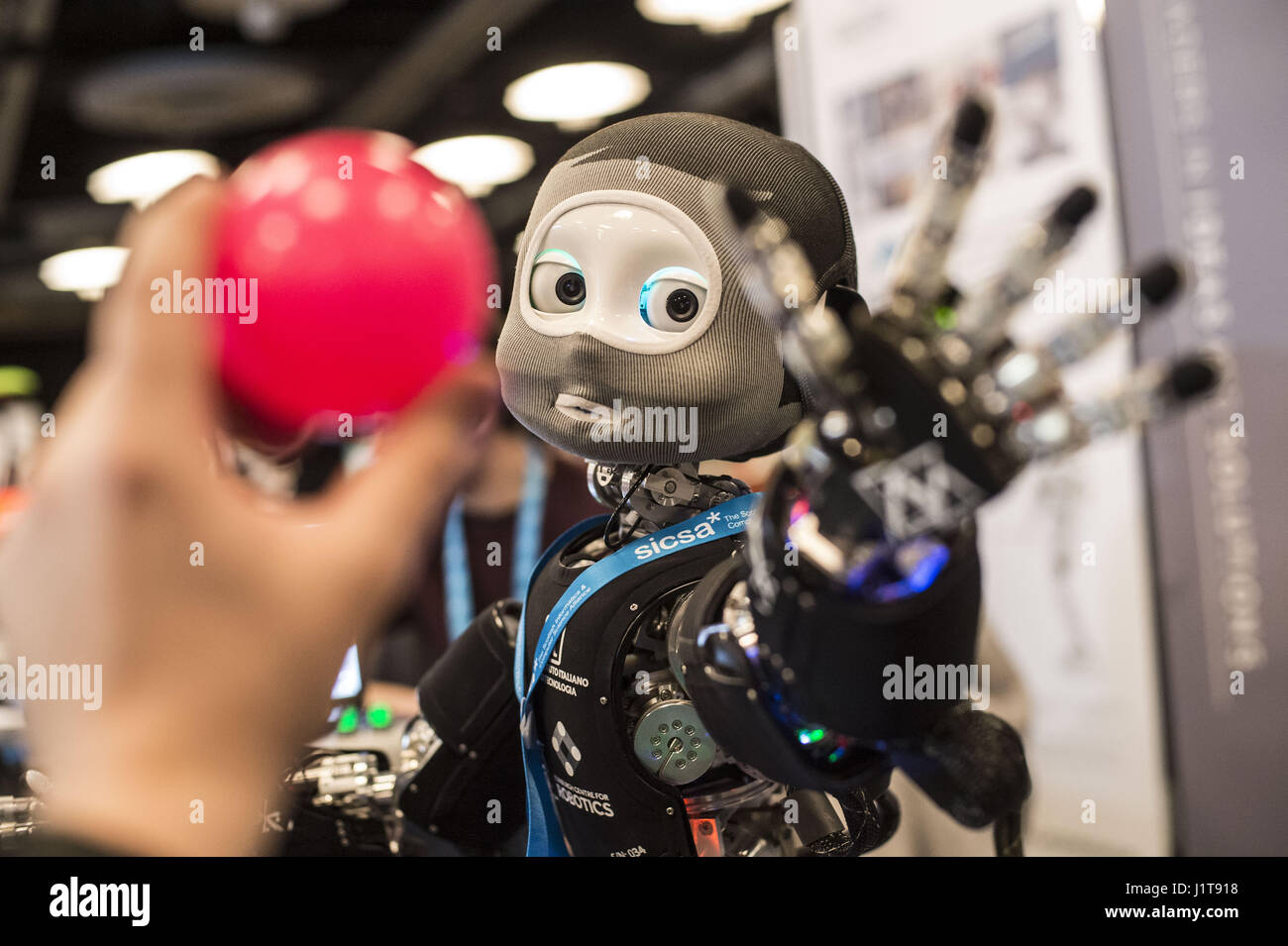 "Nikita" the robots name is an I Cub that is able to track objects and ...