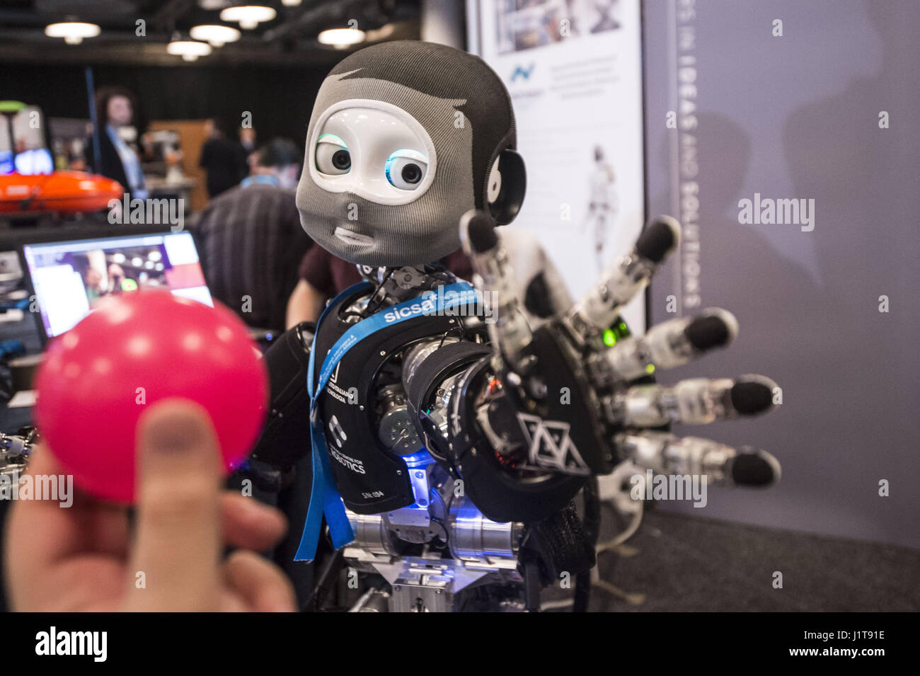 "Nikita" the robots name is an I Cub that is able to track objects and ...