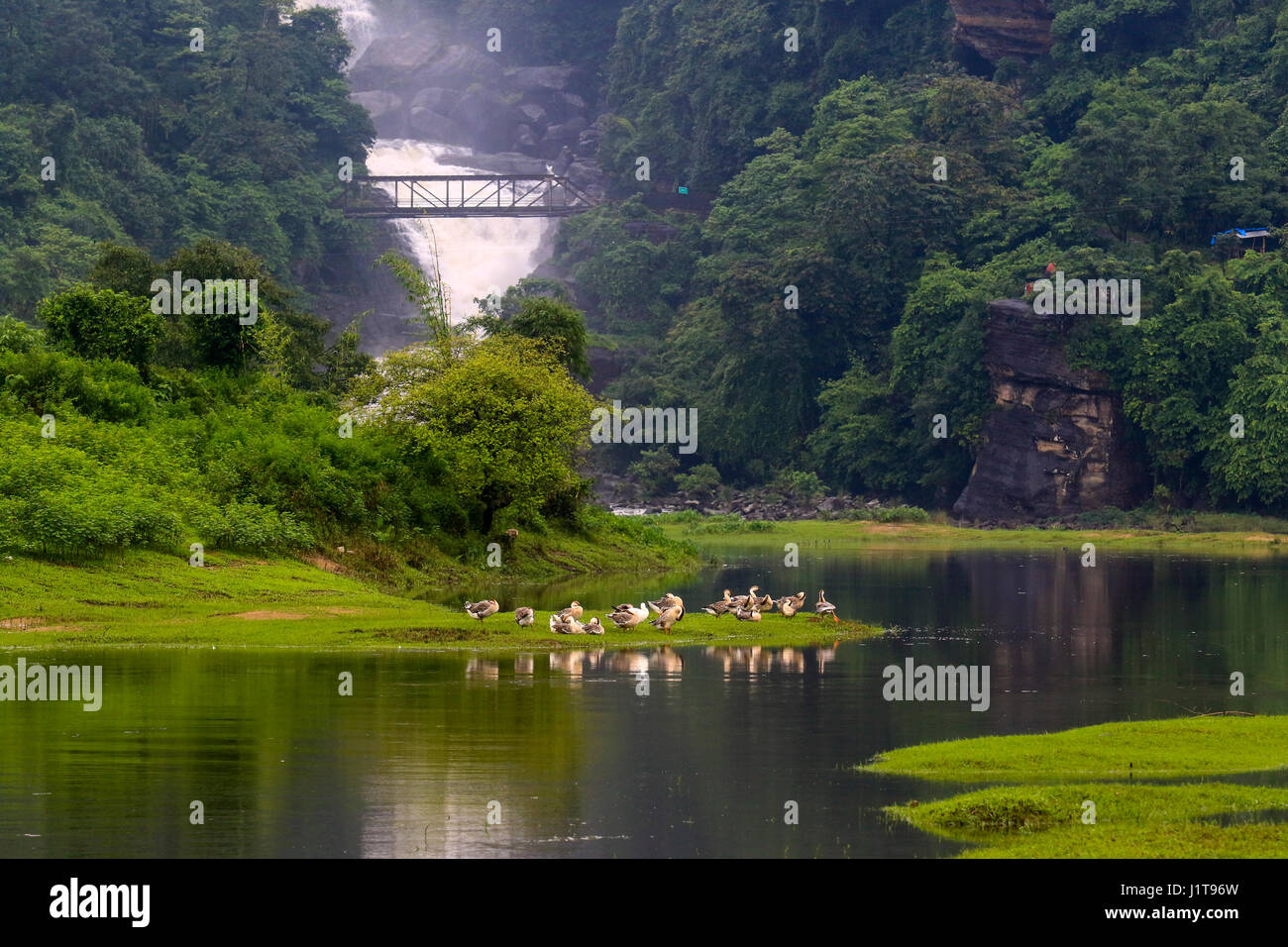 Pangthumai Waterfalls from Goainghat. Sylhet, Bangladesh Stock Photo ...