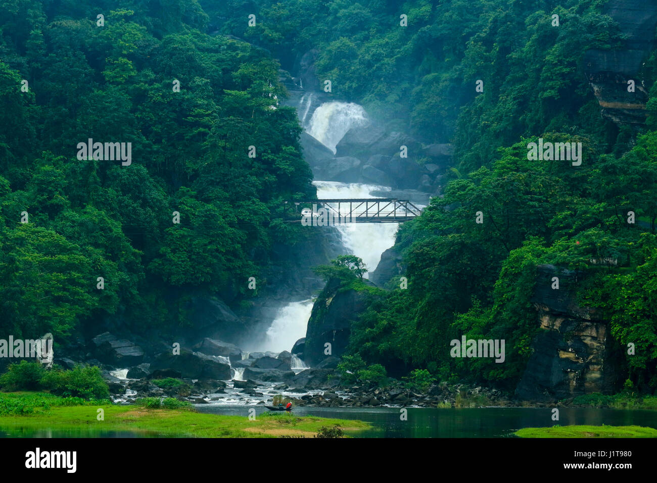 Pangthumai Waterfalls from Goainghat. Sylhet, Bangladesh Stock Photo ...