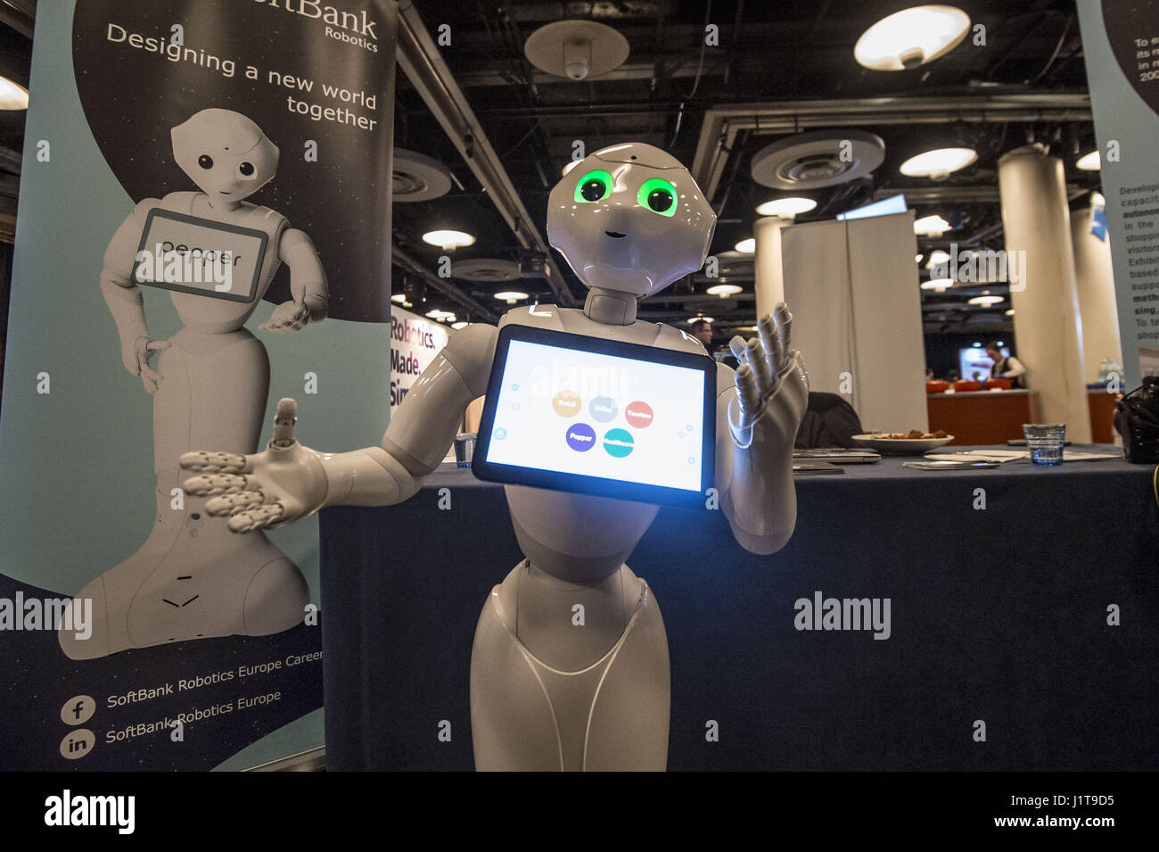 "Pepper" by Soft Bank Robotics is a human interaction robot used in ...