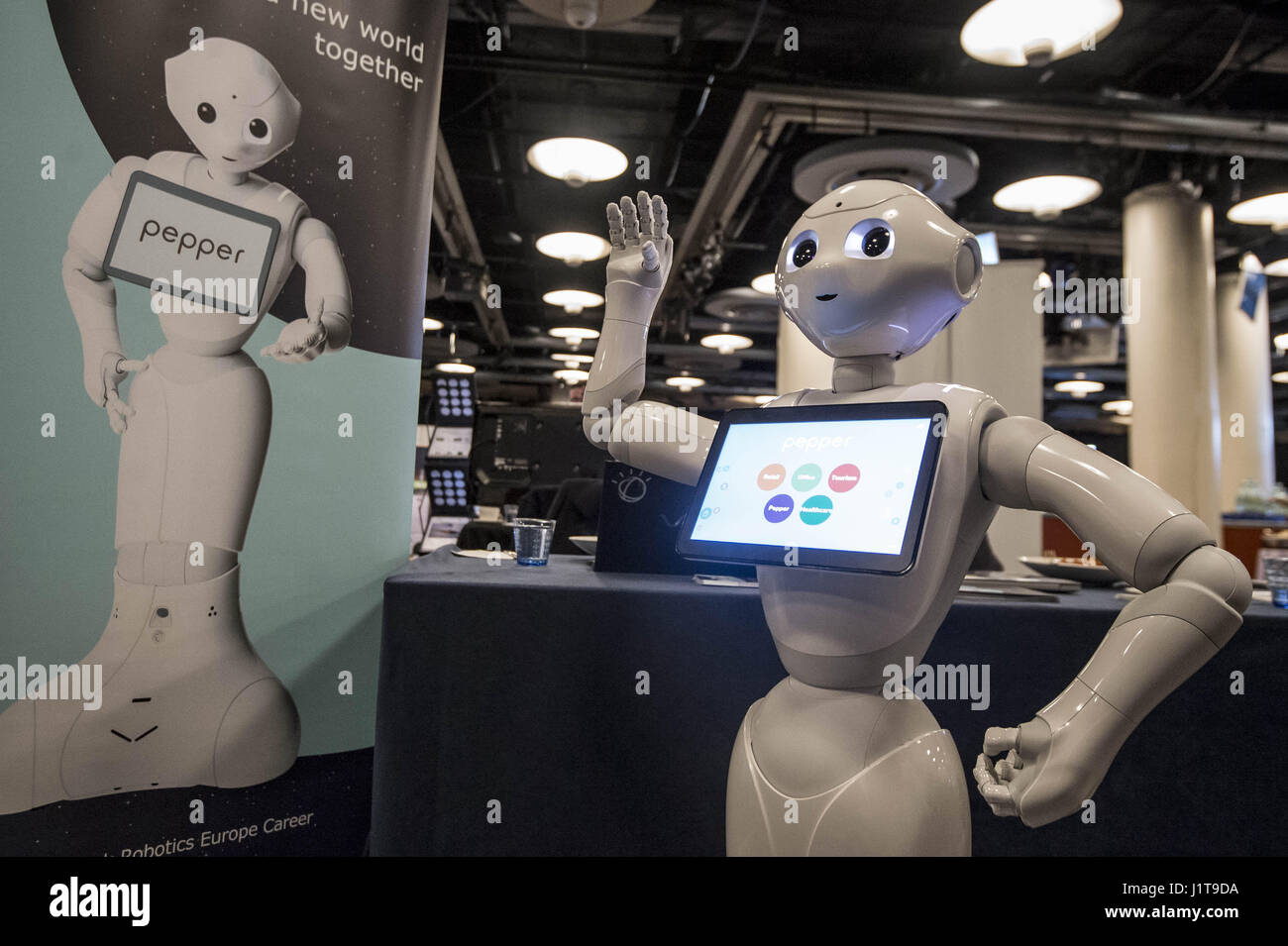 "Pepper" by Soft Bank Robotics is a human interaction robot used in ...