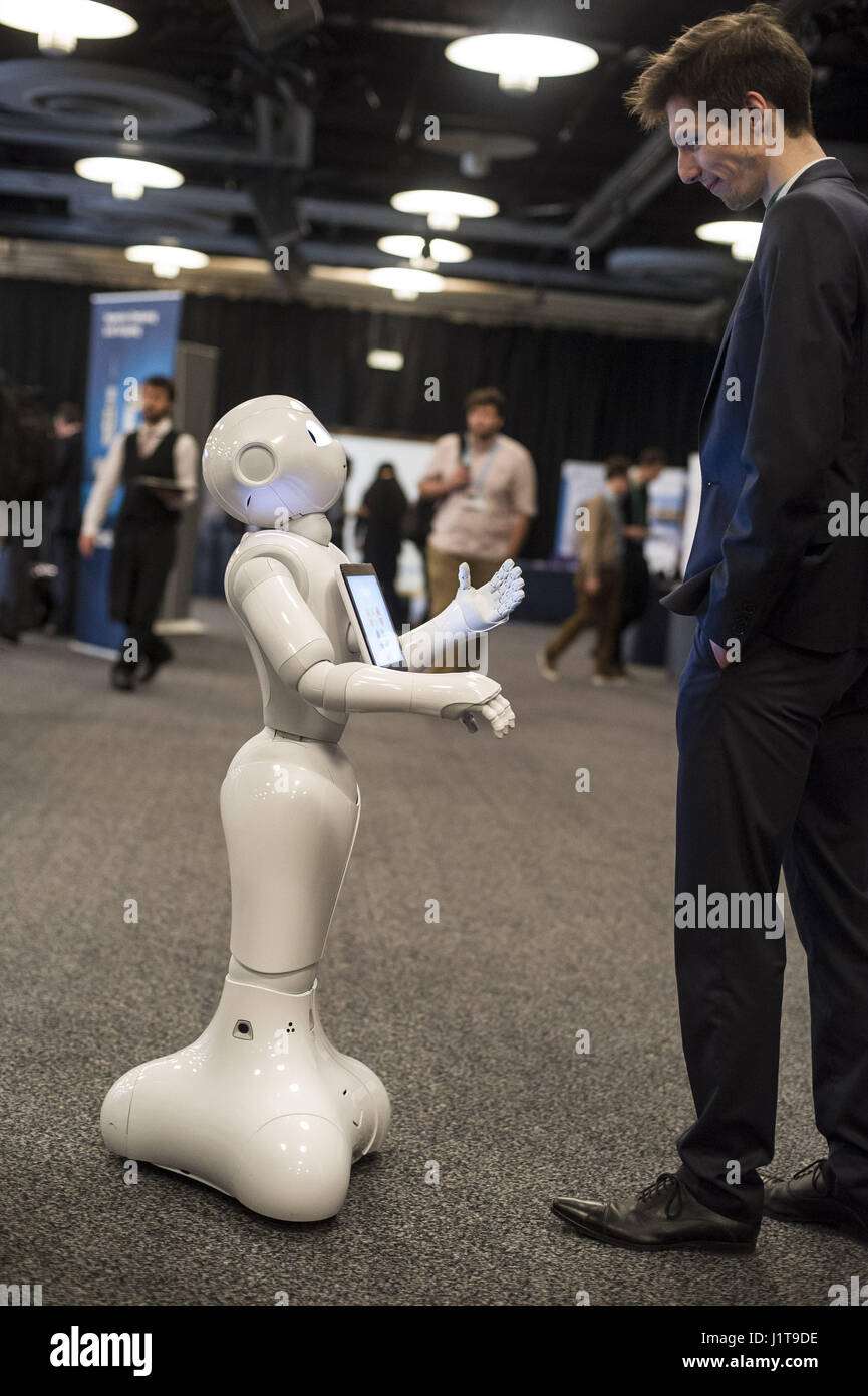 "Pepper" by Soft Bank Robotics is a human interaction robot used in ...