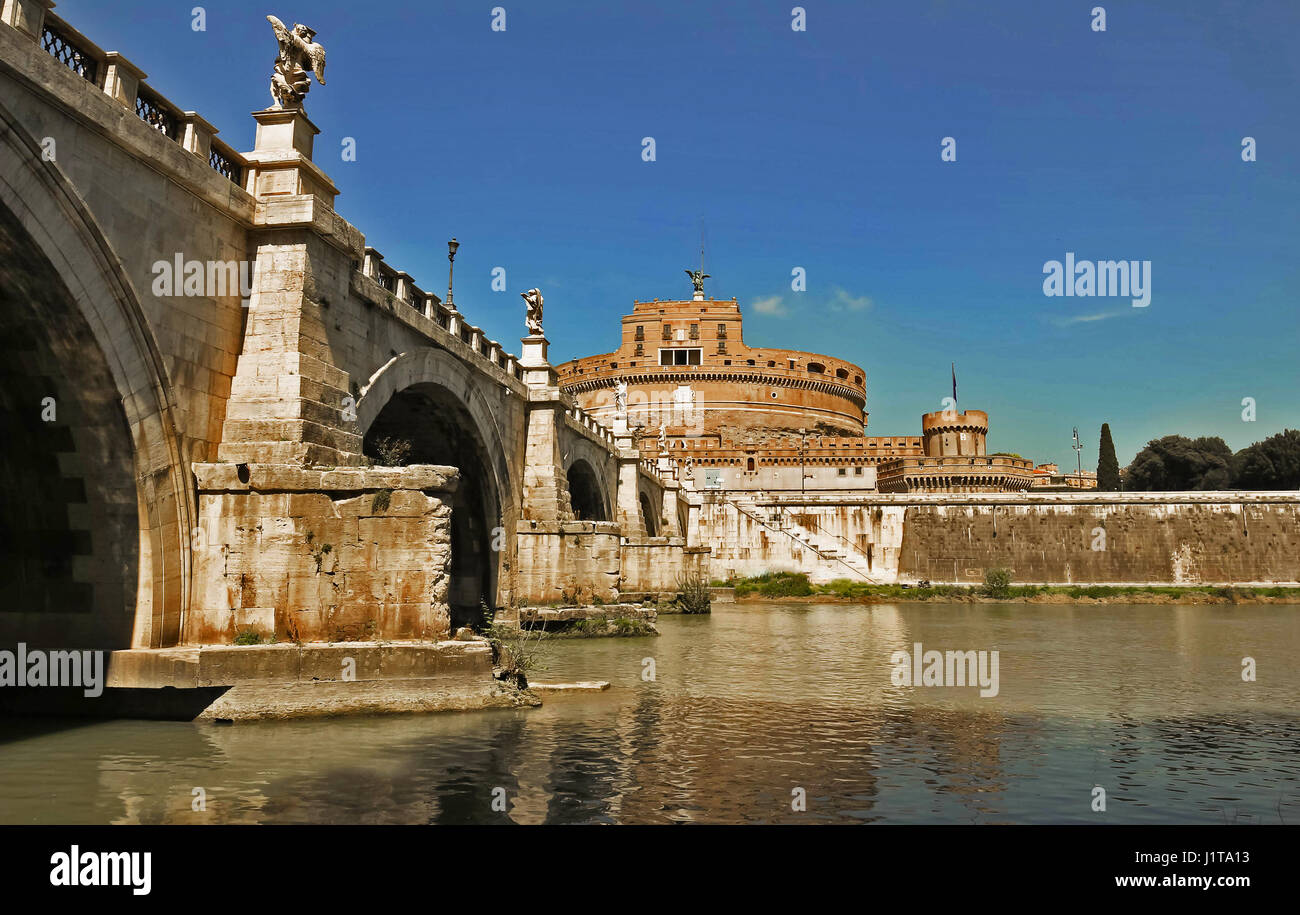 View on famous Saint Angel castle Rome, Italy Stock Photo - Alamy