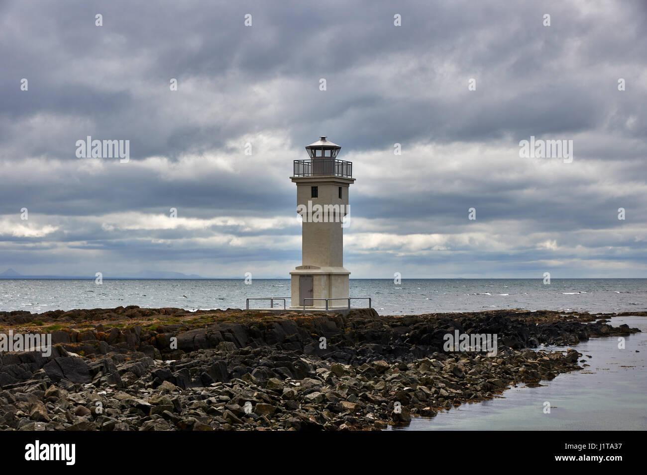Akranes Lighthouse Gamli Vitinn in Iceland Stock Photo - Alamy