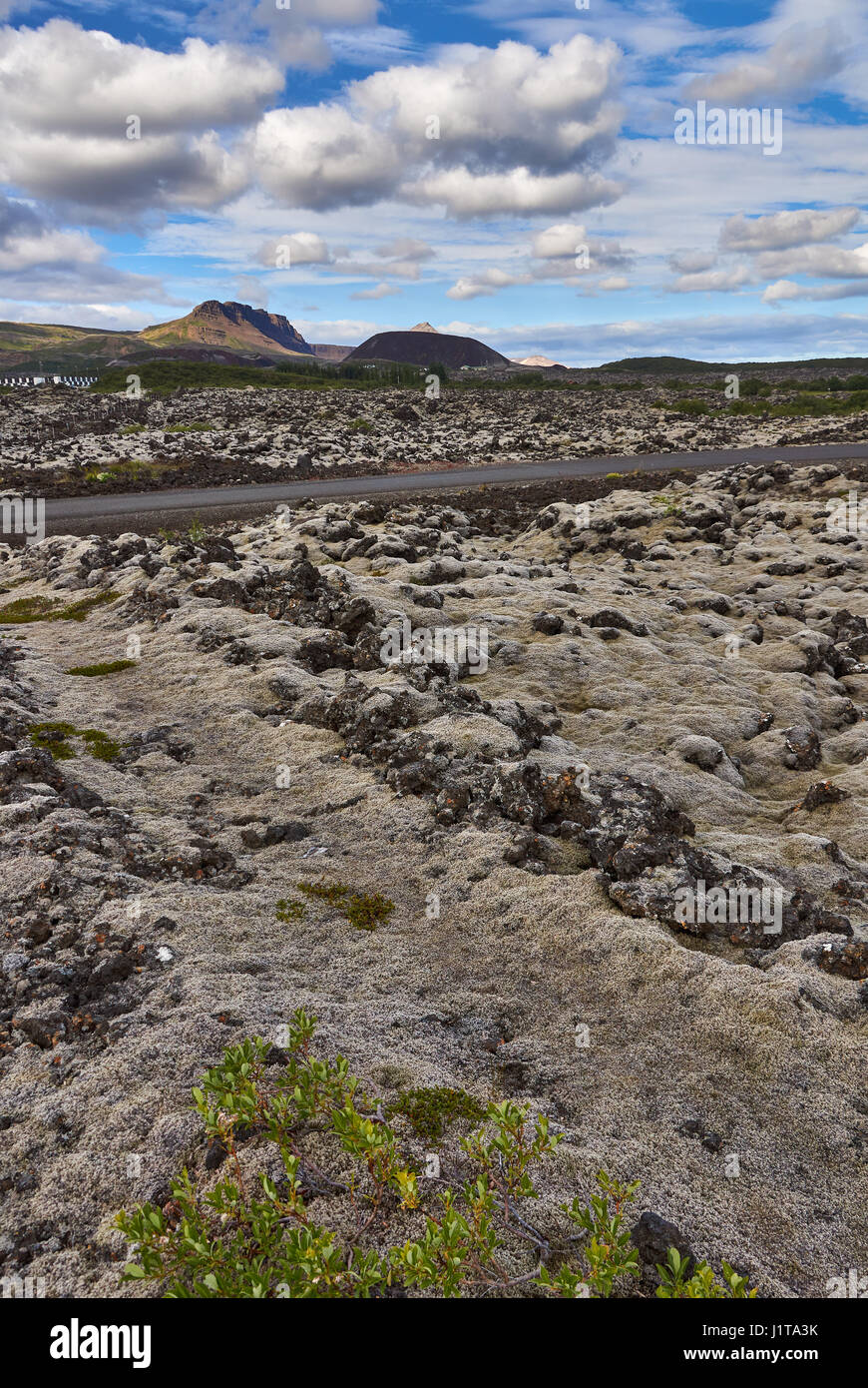 Grabrokarhraun lava fields near village of Bifrost and Glanni ...