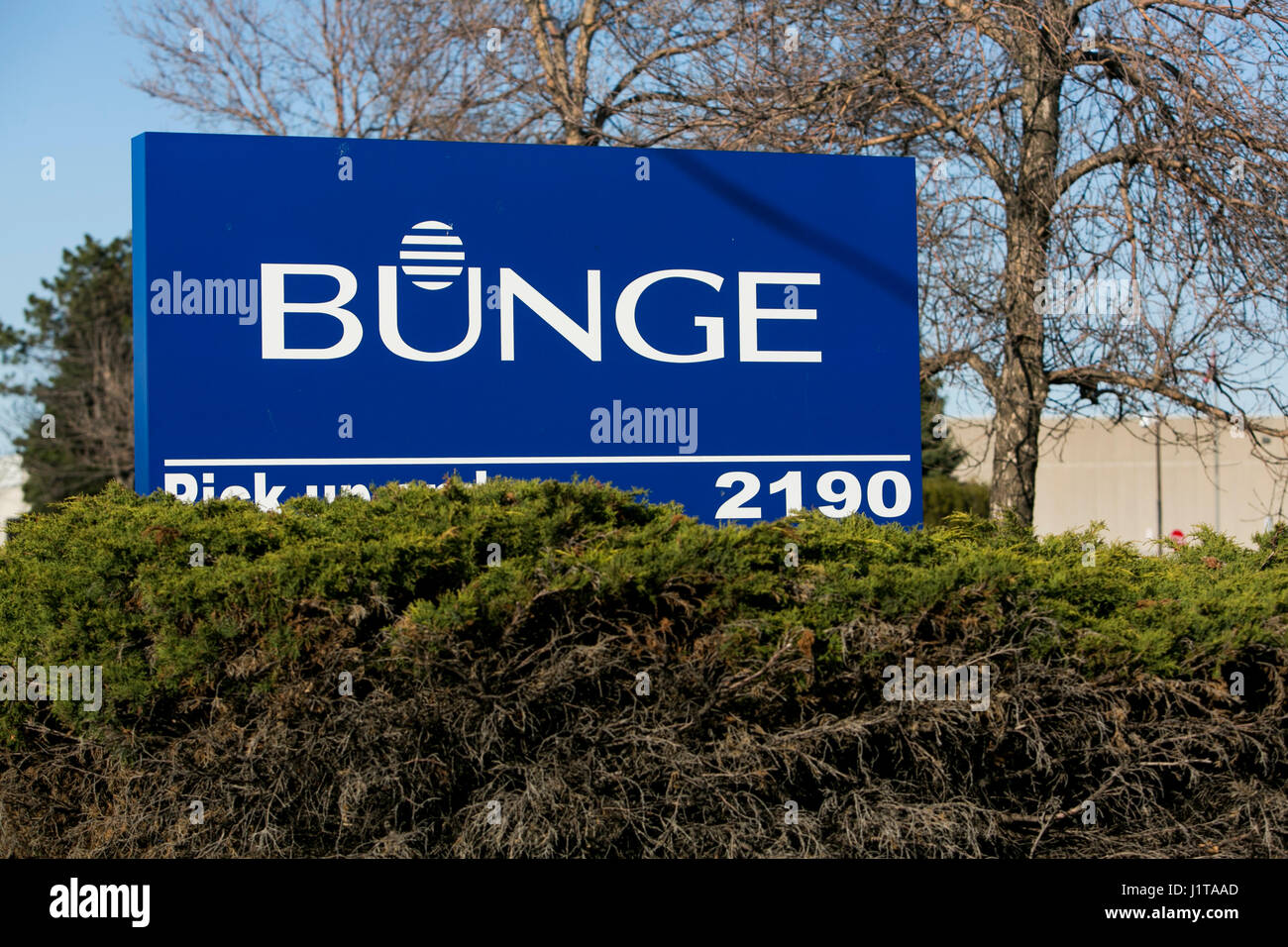 A logo sign outside of a facility occupied by Bunge Limited in Oakville ...